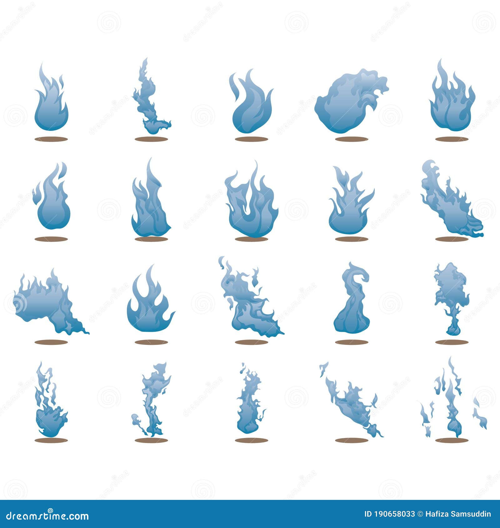 Blue Flame Collection. Vector Illustration Decorative Design Stock ...