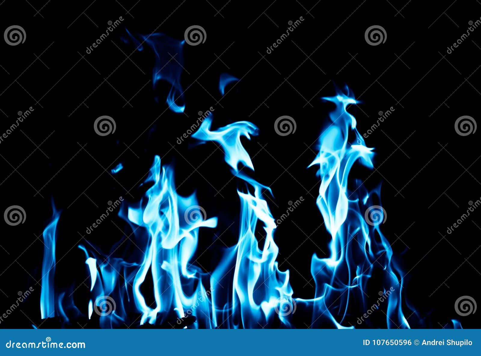 Blue Fire Black Background