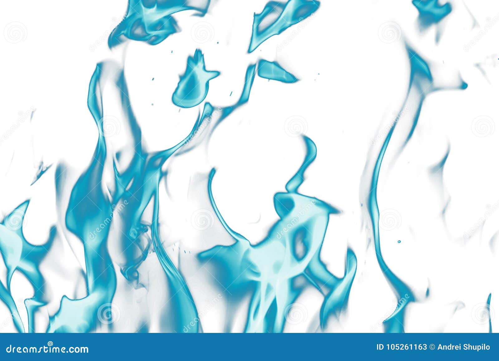 Blue Flame Fire on a White Background Stock Image - Image of burnout ...