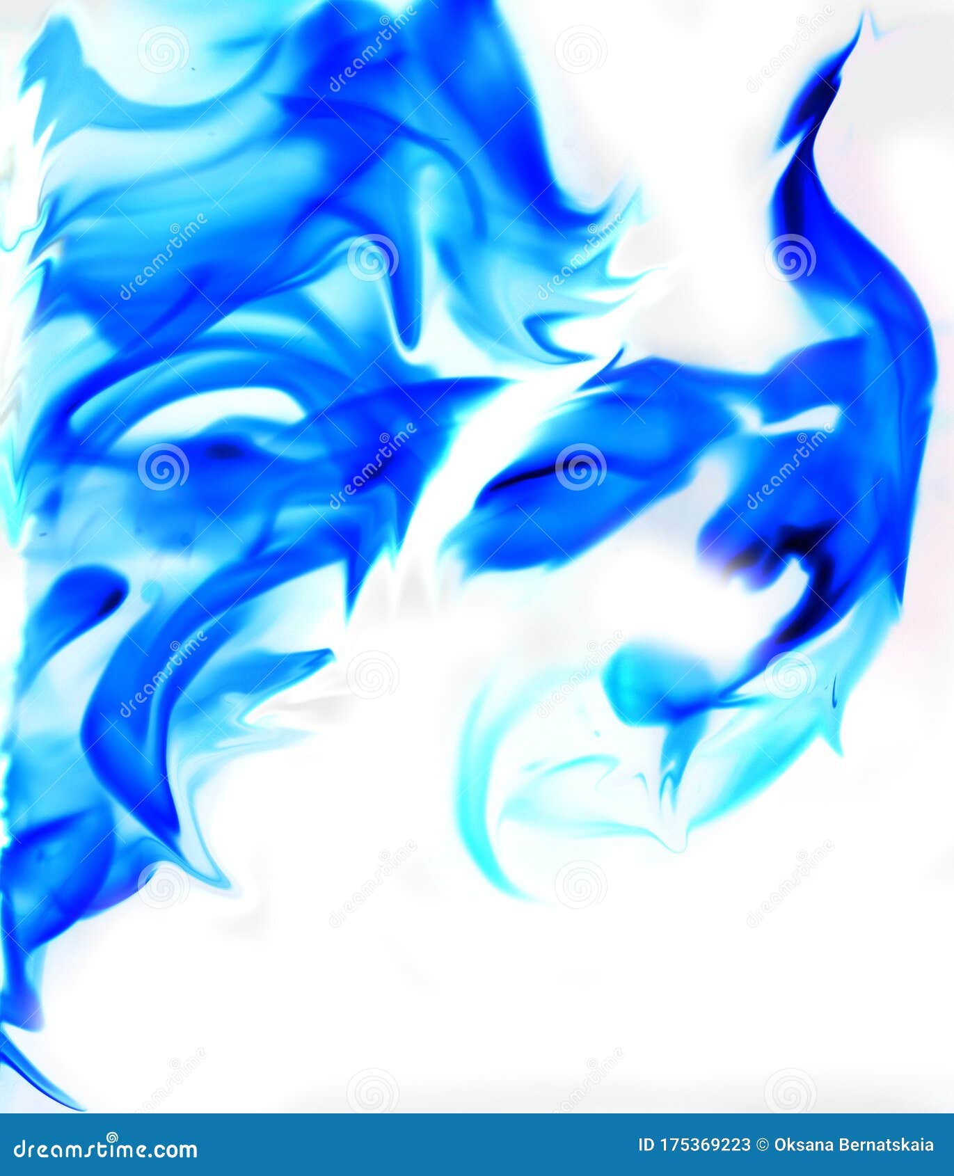 Blue Flame Fire on a White Background Stock Image - Image of warm ...