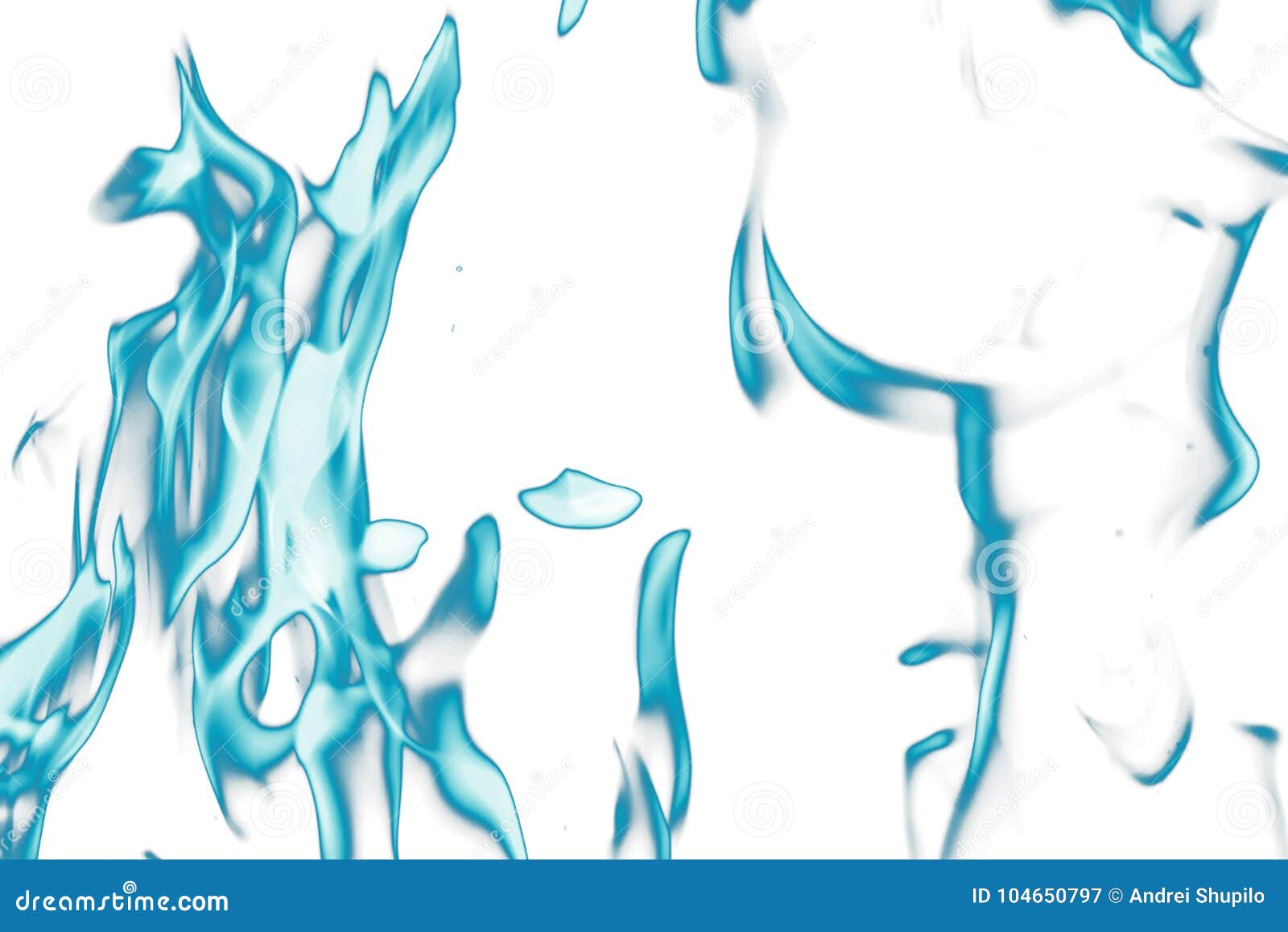 Blue Flame Fire on a White Background Stock Image - Image of texture ...