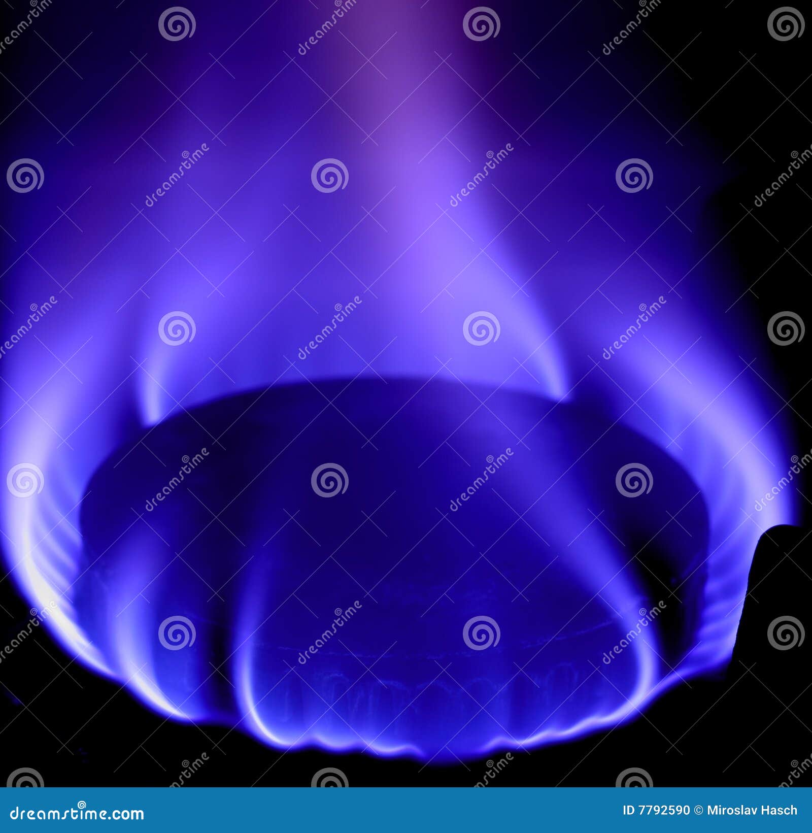 Blue flame of gas stock photo. Image of circle, burn, illuminated - 7792590