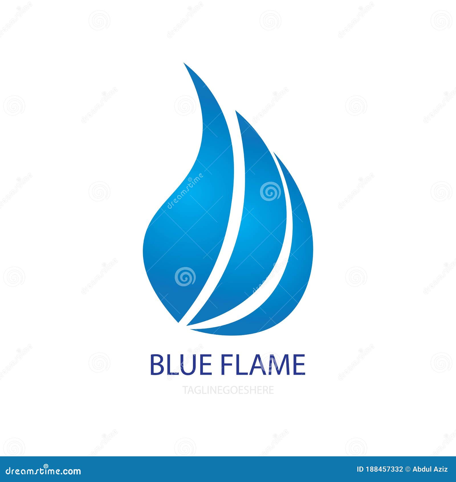 Blue Flame Illustration Logo Vector Stock Vector - Illustration of ...