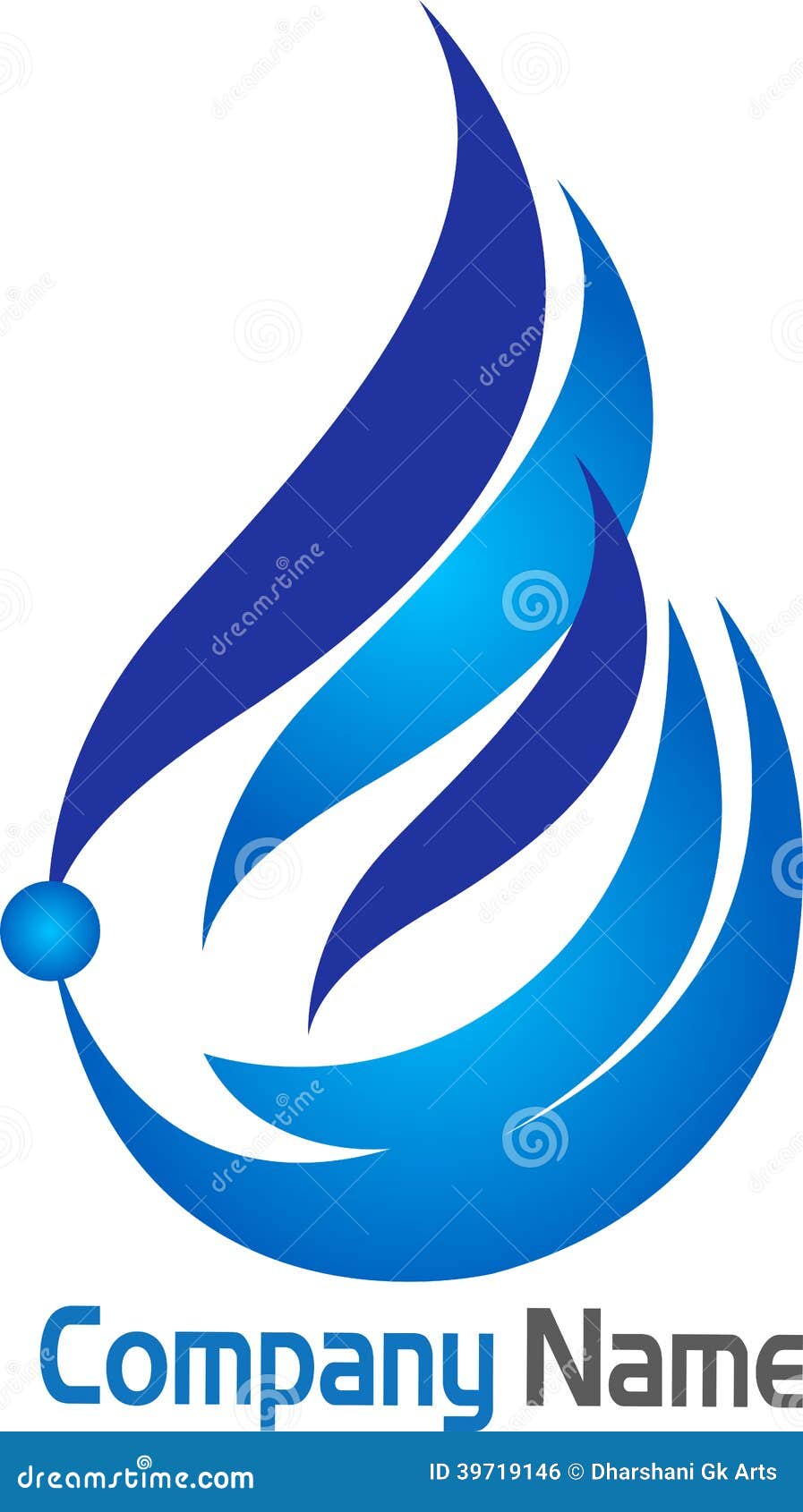 Blue flame leaf logo stock vector. Illustration of idea - 39719146