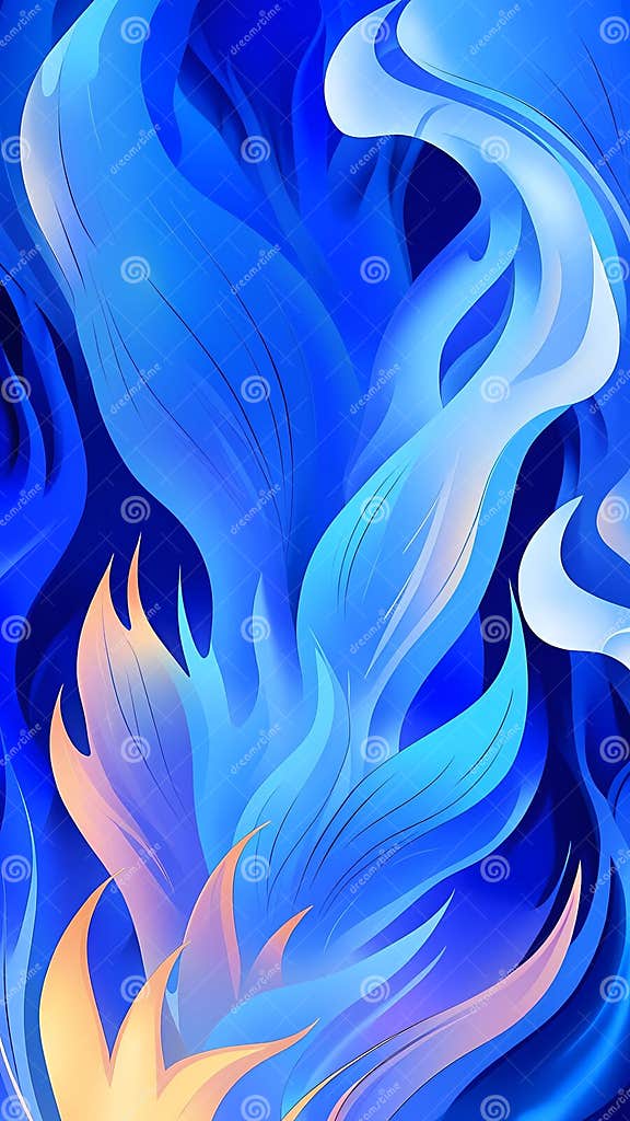 Blue Flame Pattern Texture Illustration Background Ai Generated Stock ...
