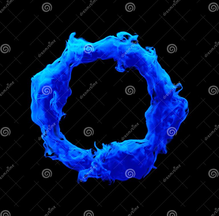 Blue Flame Ring on Black Background for Visual Impact Stock ...