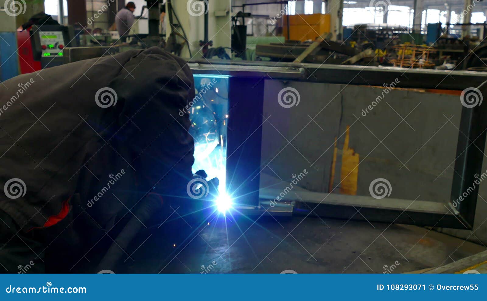 Blue Flame of the Welding Machine Stock Video - Video of production ...