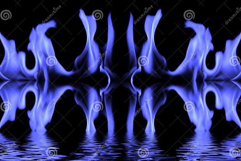 Blue flames reflection stock photo. Image of blue, destruction - 4760056