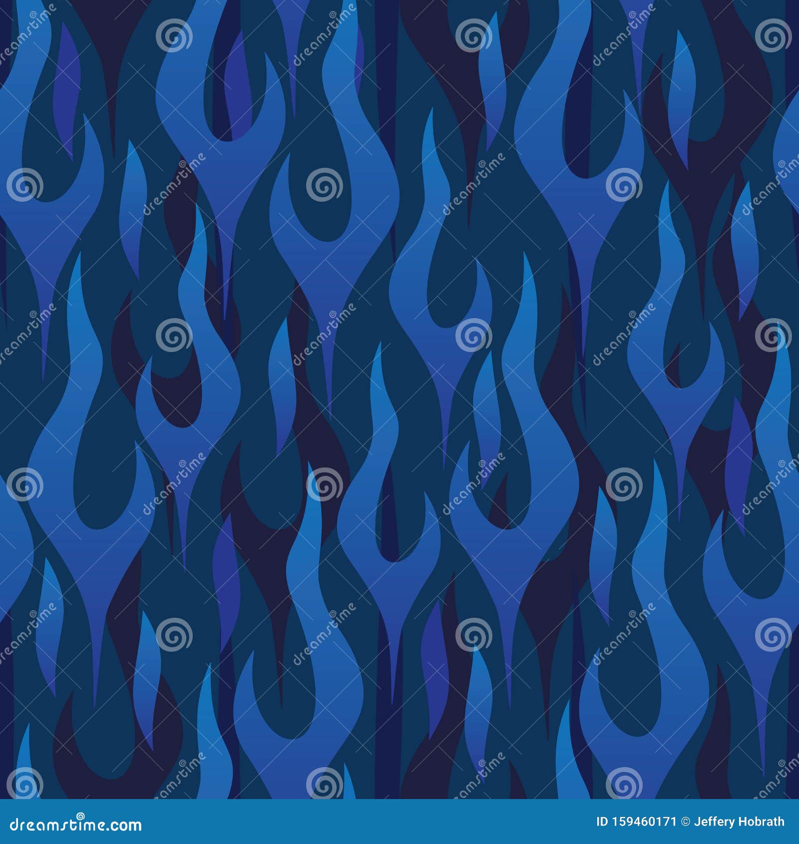 Blue Flames Seamless Repeating Pattern Vector Illustration Stock Vector ...