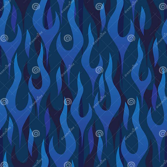 Blue Flames Seamless Repeating Pattern Vector Illustration Stock Vector ...