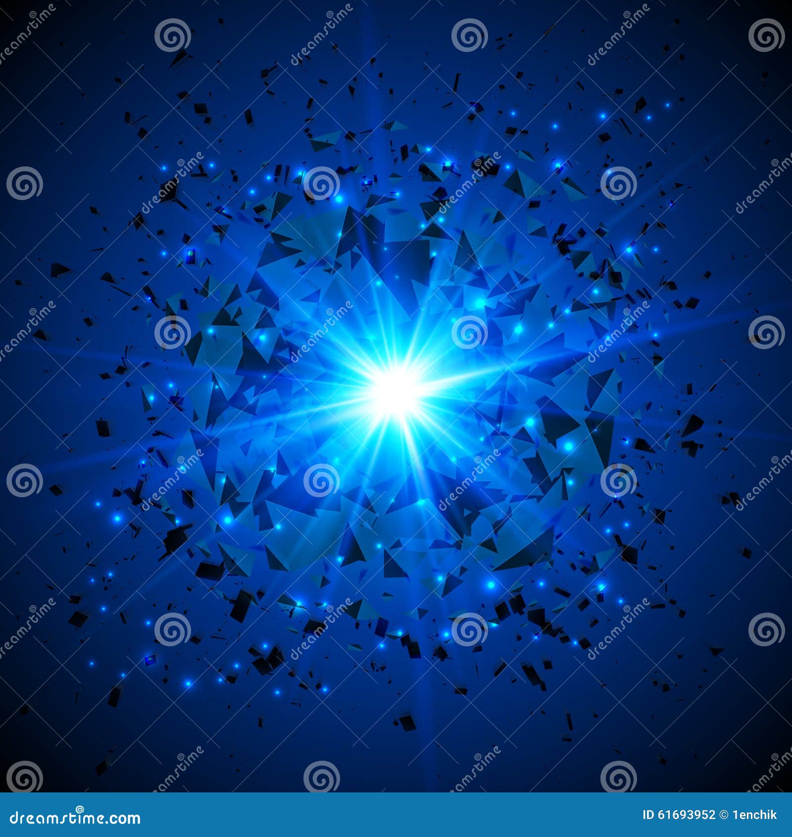 Blue Flaming Vector Meteor Cosmic Explosion Stock Vector - Illustration ...