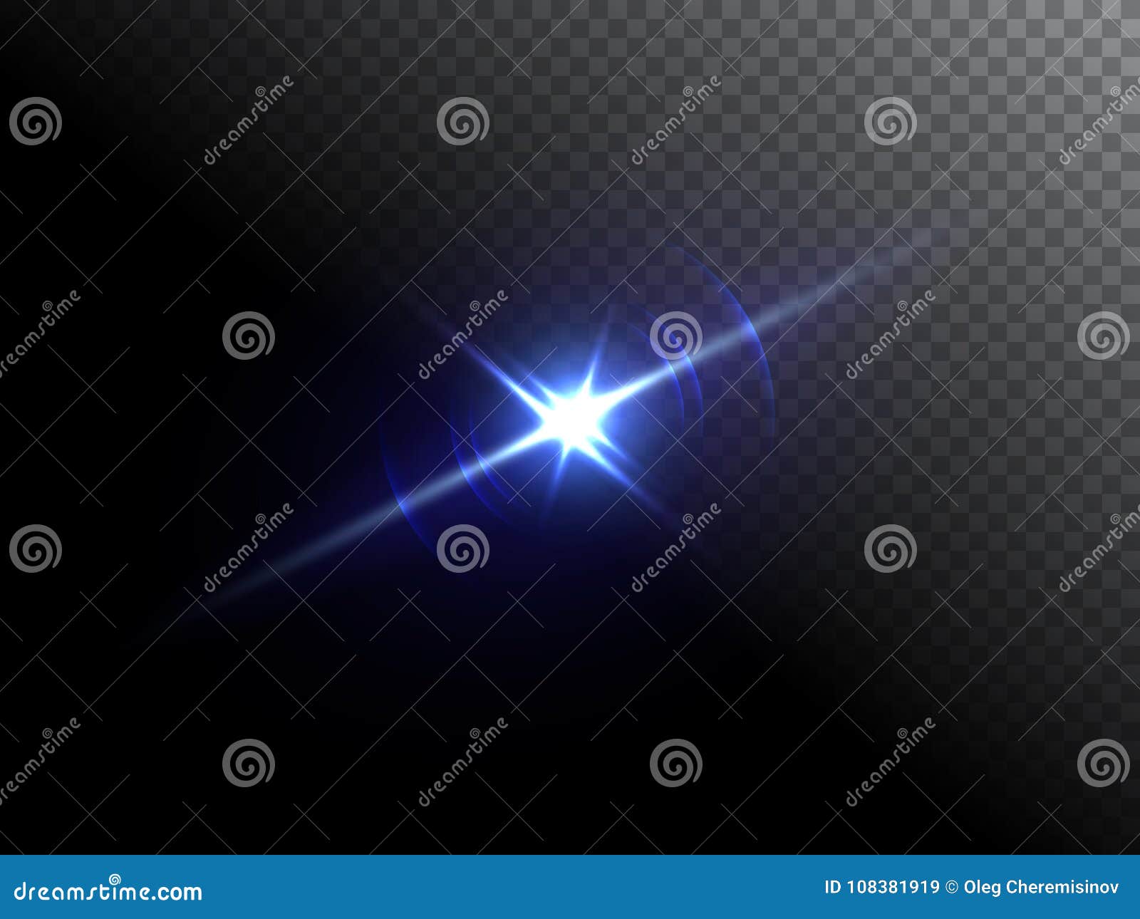 Blue Flare on Transparent Background. Vector Illustration. Stock Vector ...