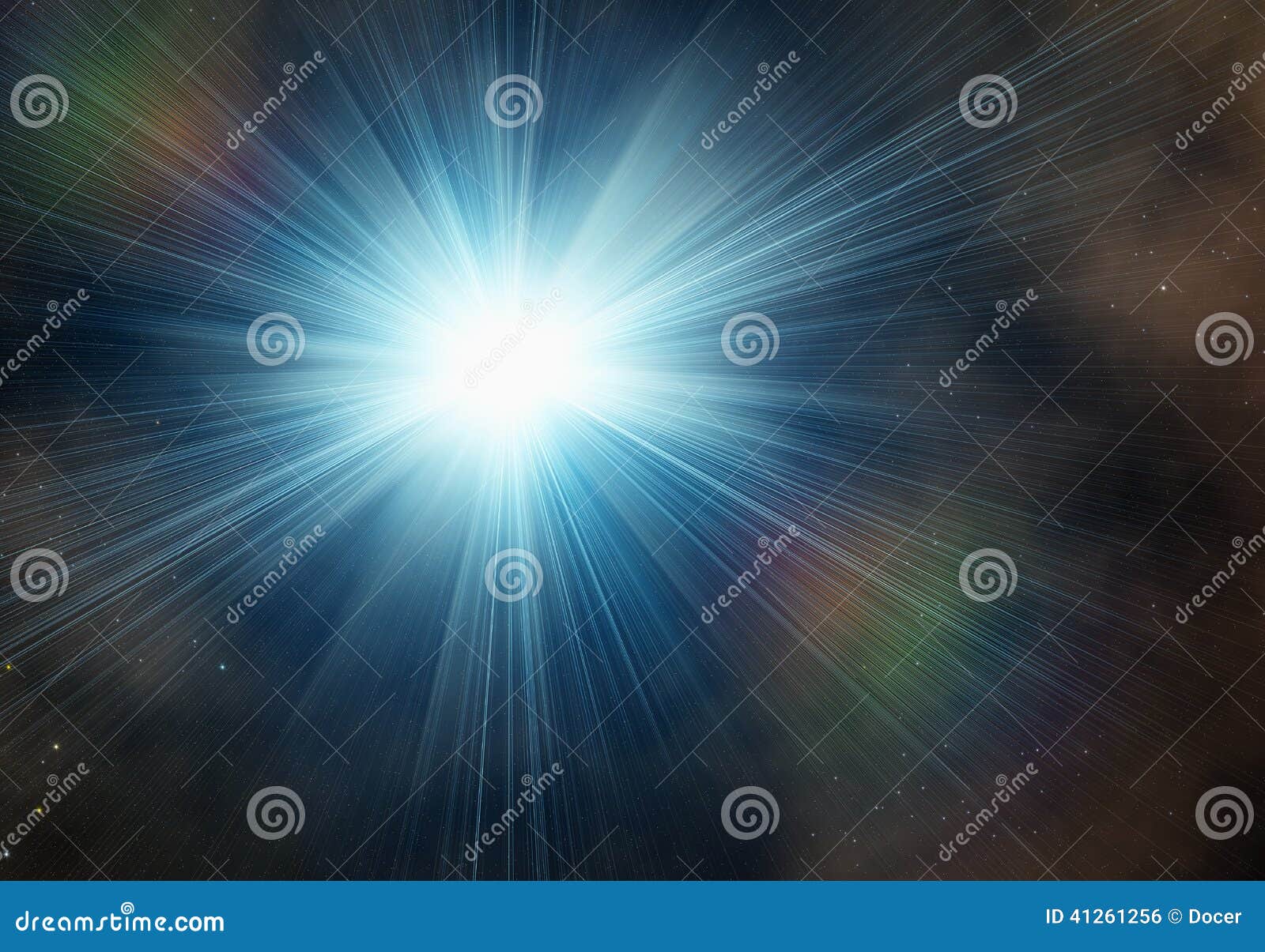 Blue Flash on a Space Stars Backgrounds Stock Illustration ...