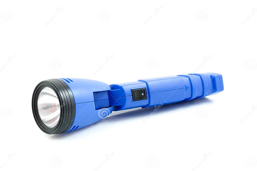 Blue flashlight stock image. Image of camping, look, object - 11010989