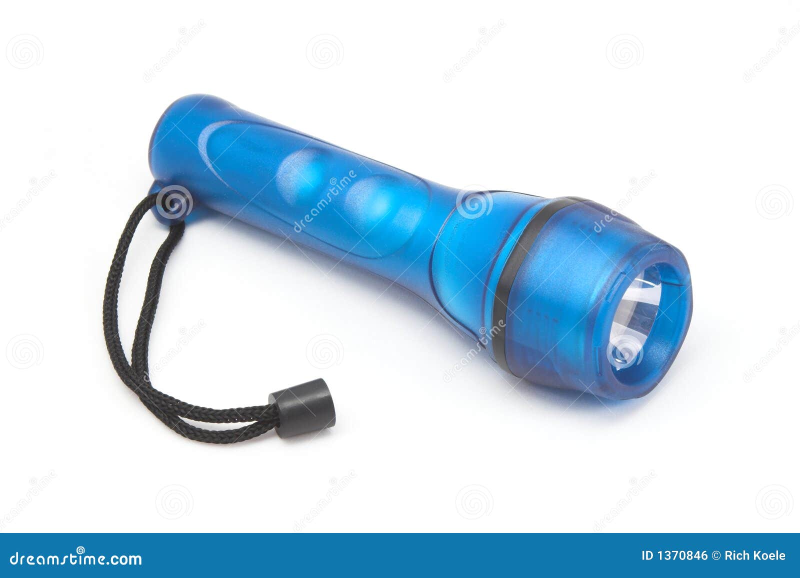 Blue Flashlight stock photo. Image of plastic, black, lens - 1370846