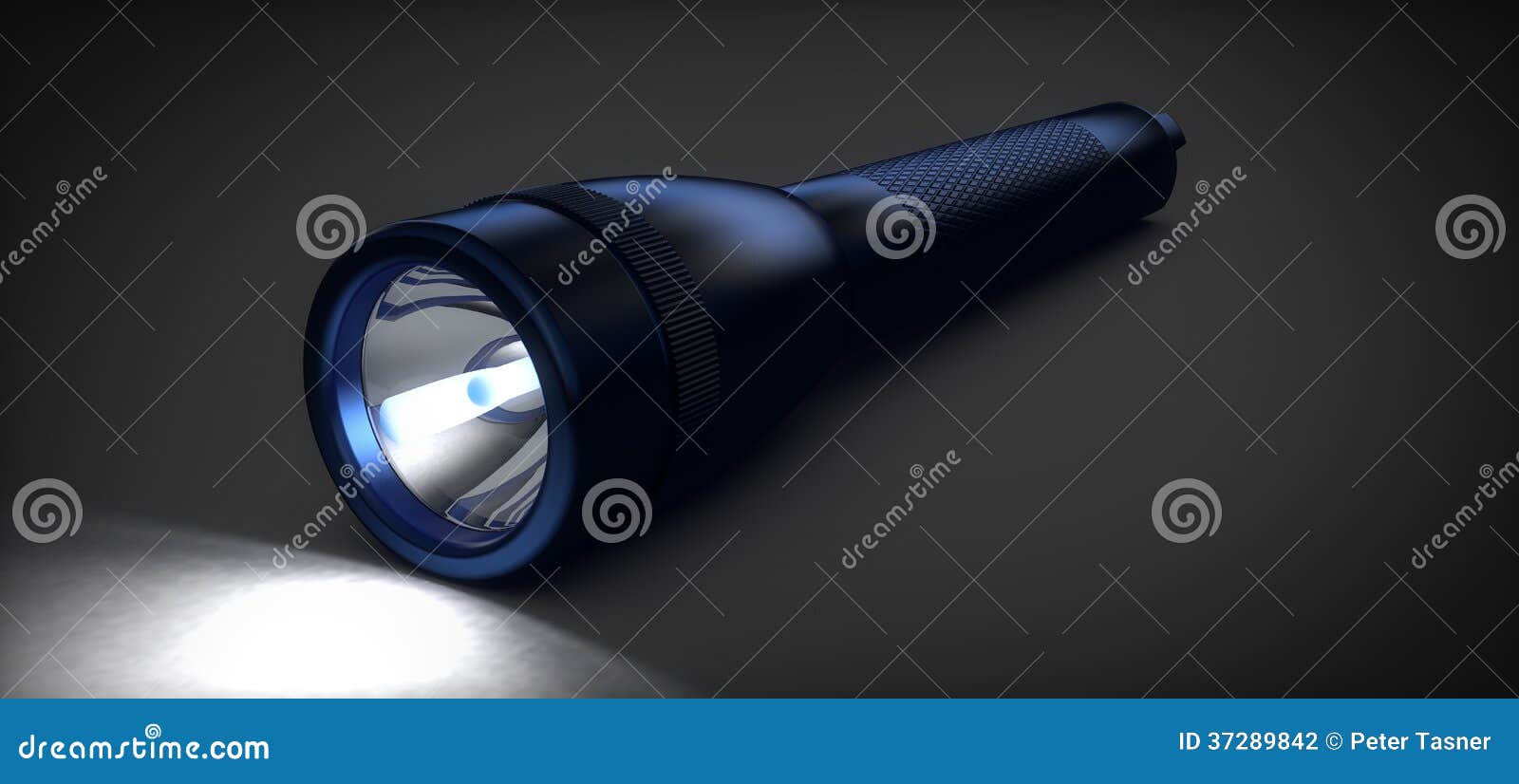 Blue flashlight stock illustration. Illustration of bulb - 37289842