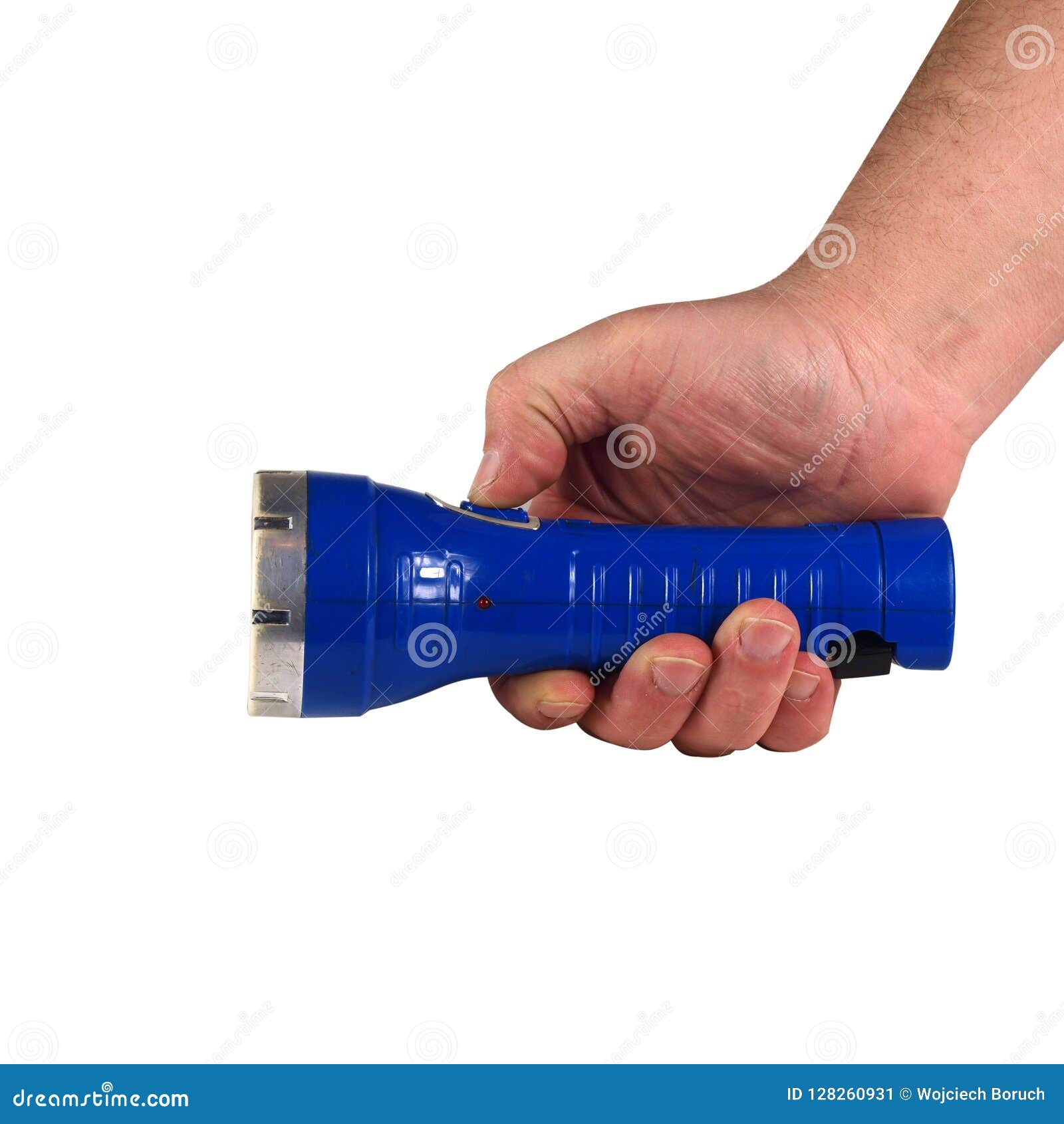 Blue flashlight stock image. Image of hold, serve, blue - 128260931