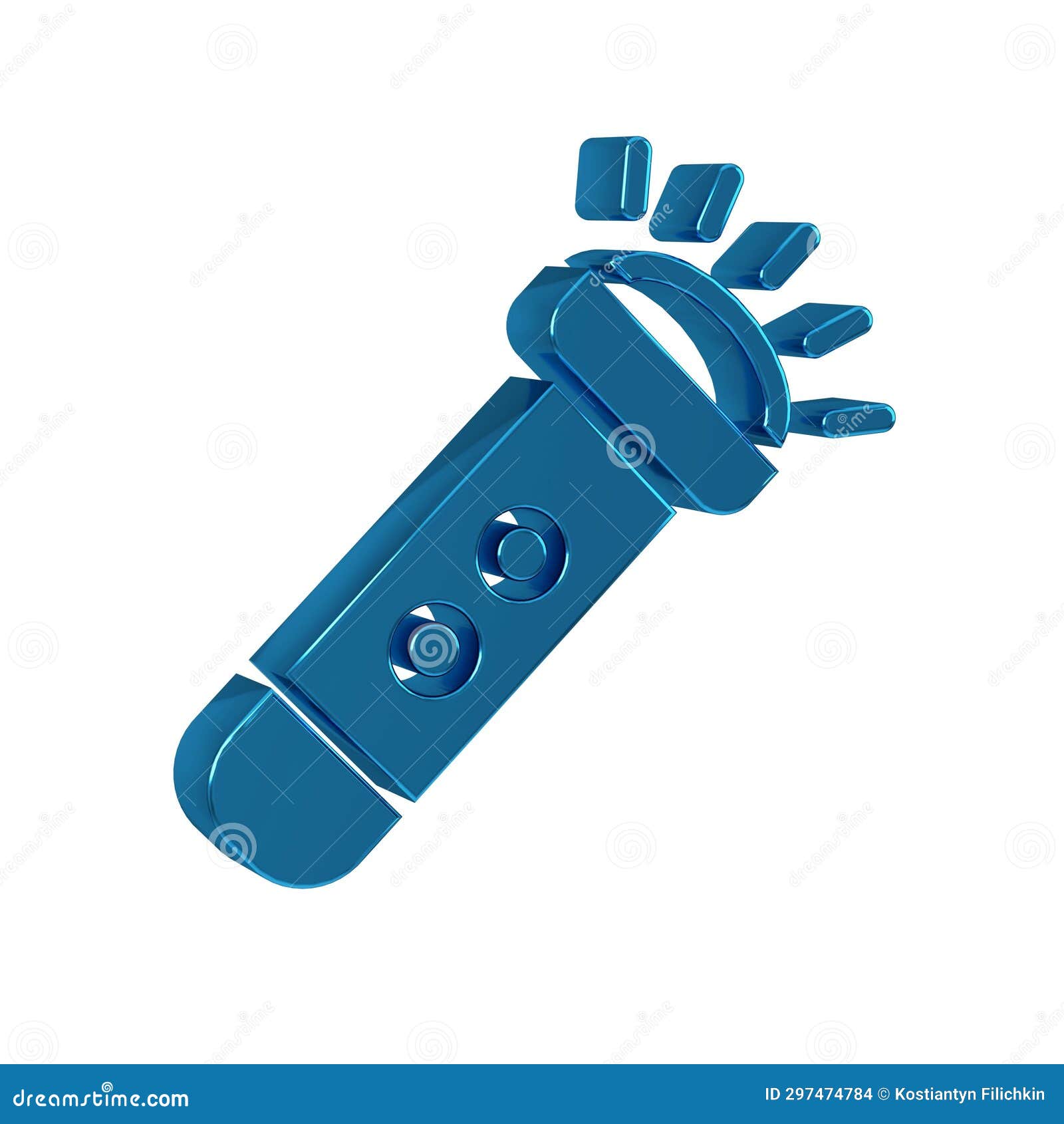 Blue Flashlight Icon Isolated on Transparent Background. Stock ...