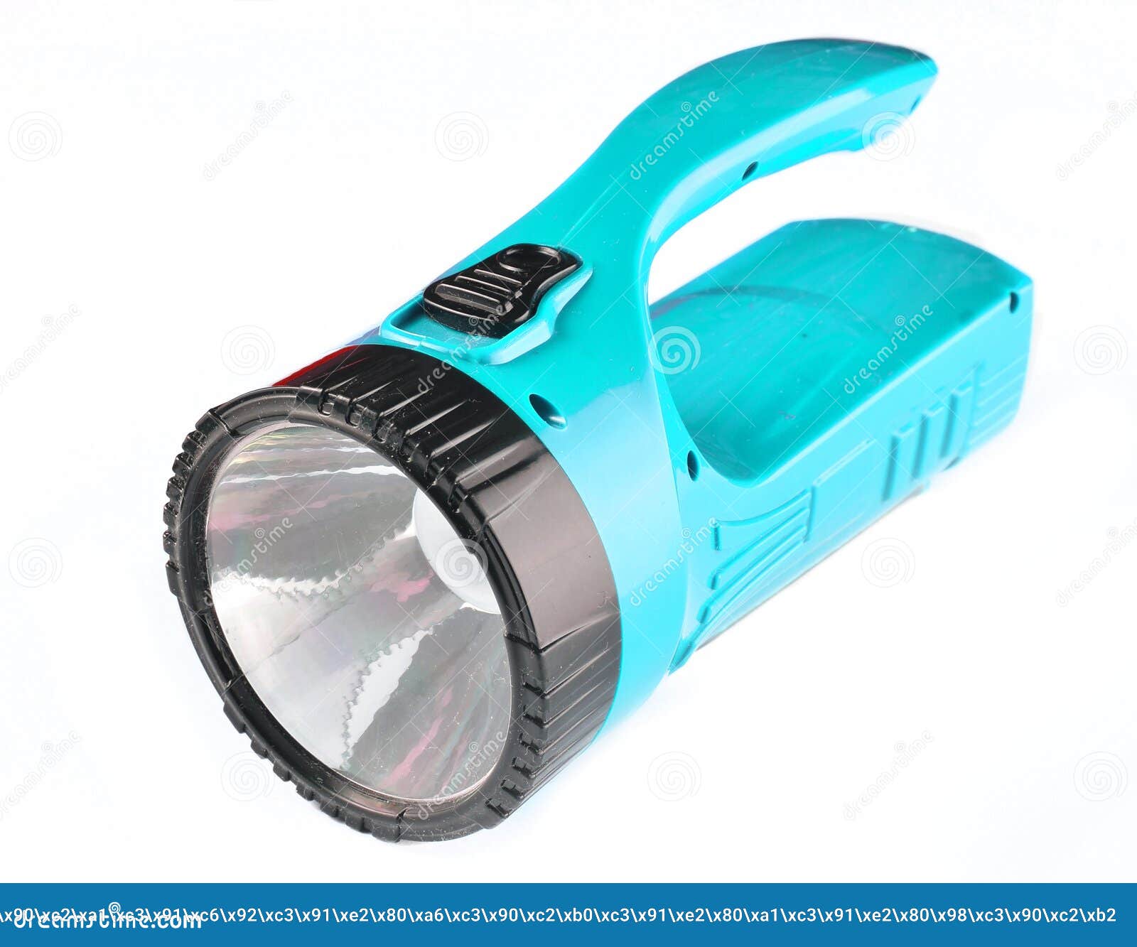 Blue Flashlight Isolated on White Background. Stock Image - Image of ...