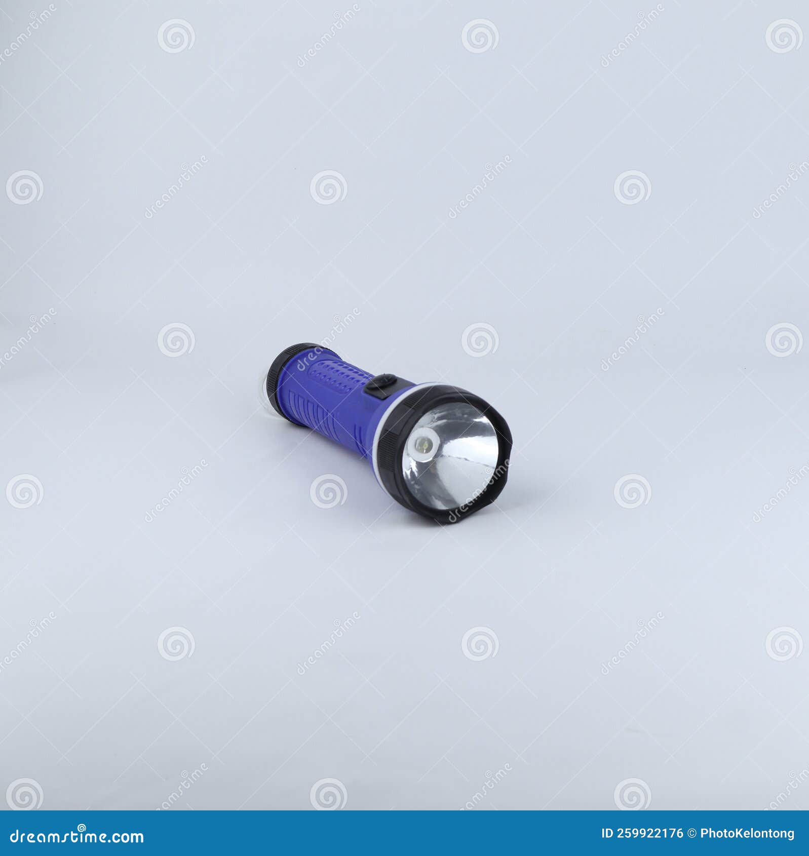 Blue Flashlight Isolated on a White Background Stock Photo - Image of ...