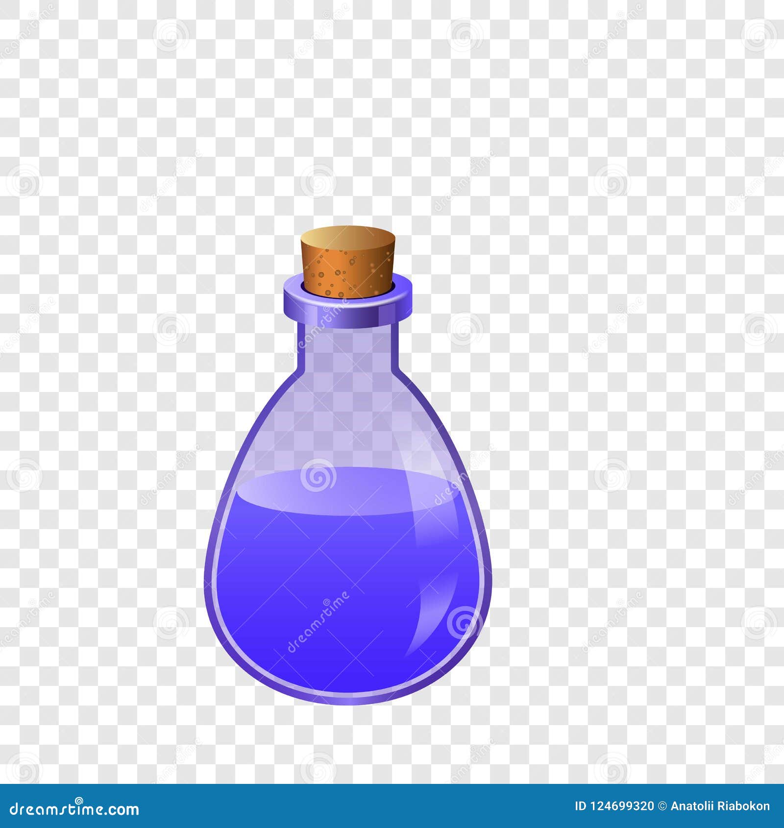 Blue Flask Icon, Cartoon Style Stock Illustration - Illustration of ...