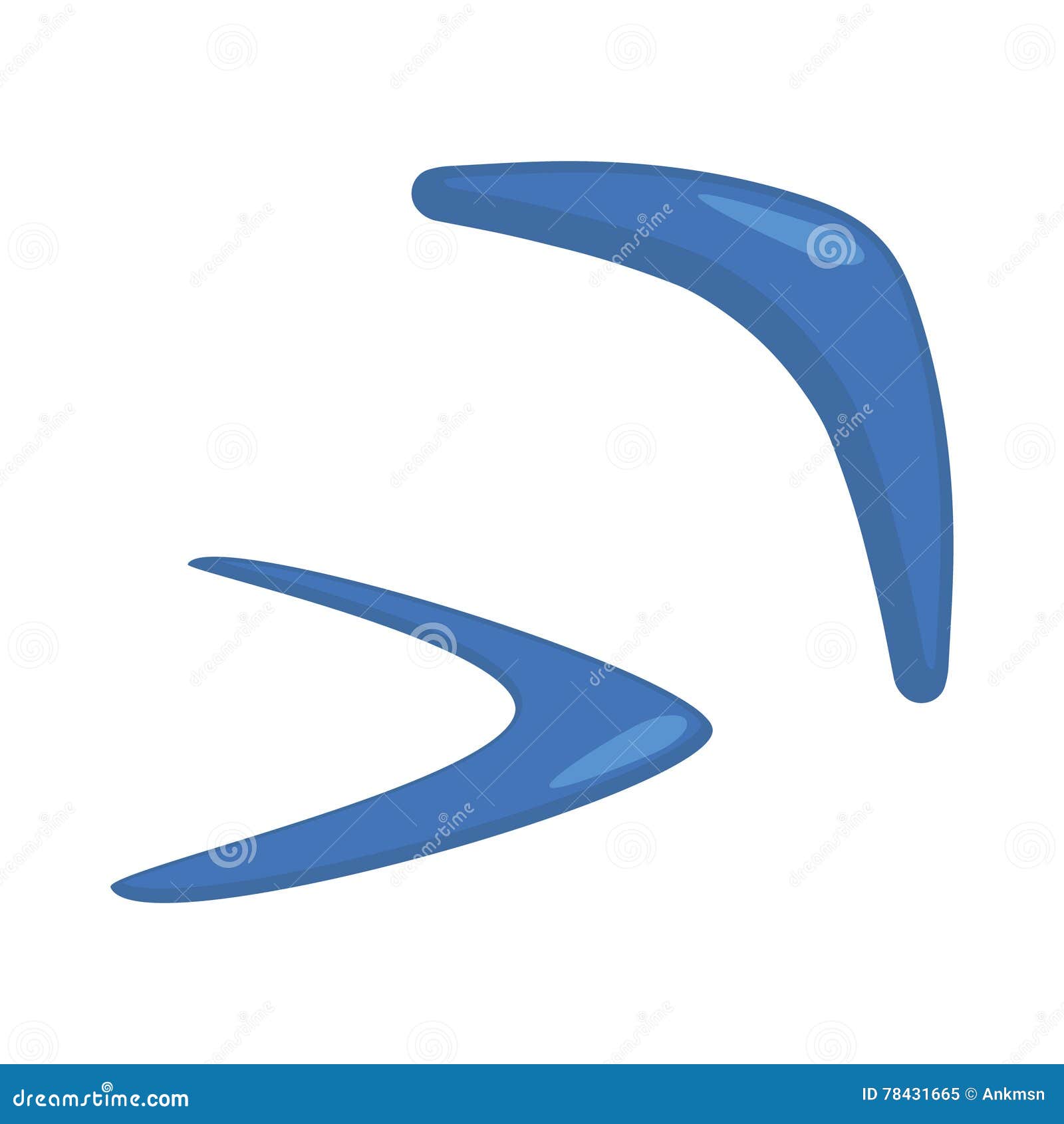 Blue flat boomerang stock vector. Illustration of illustrations - 78431665