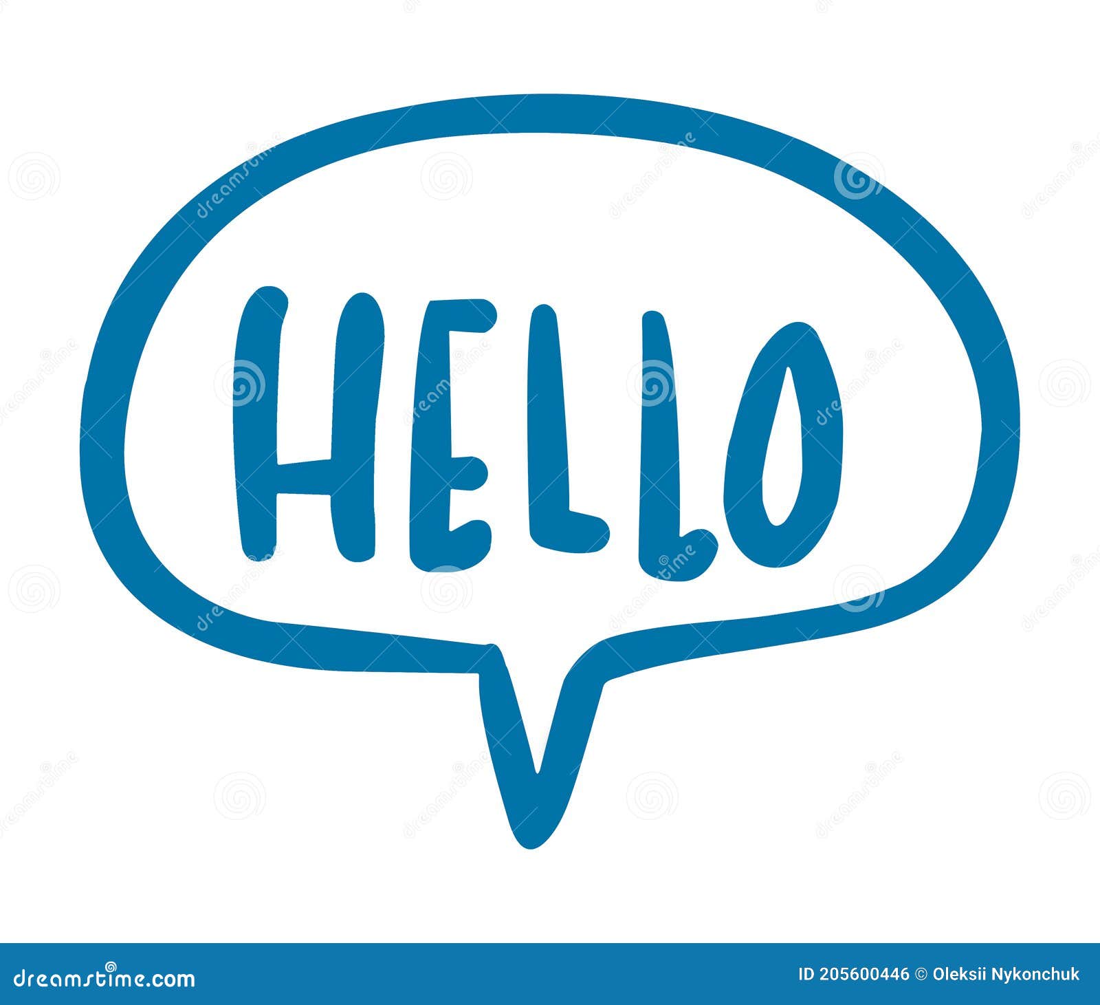 Blue Flat Icon of Word Hello in Bubble Isolated on White Background ...