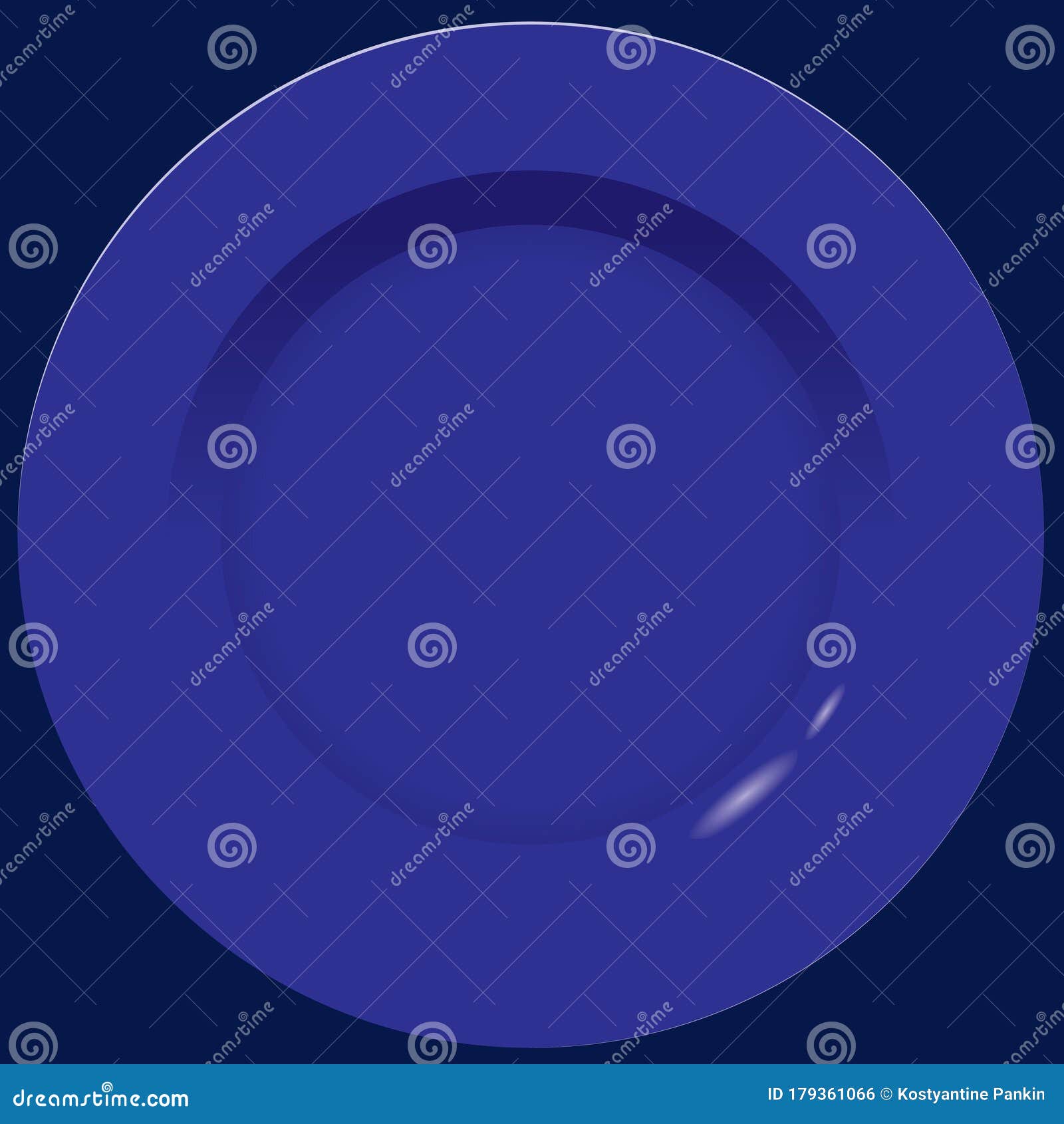 Blue flat plate stock vector. Illustration of blue, utensils - 179361066