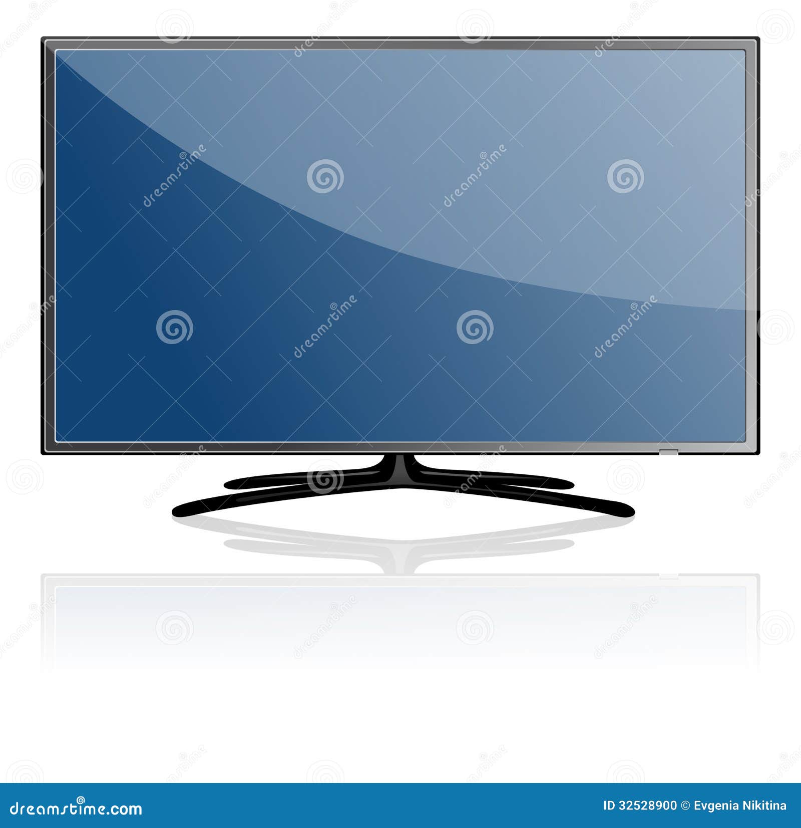 Blue Flat Screen TV Set stock vector. Illustration of media - 32528900