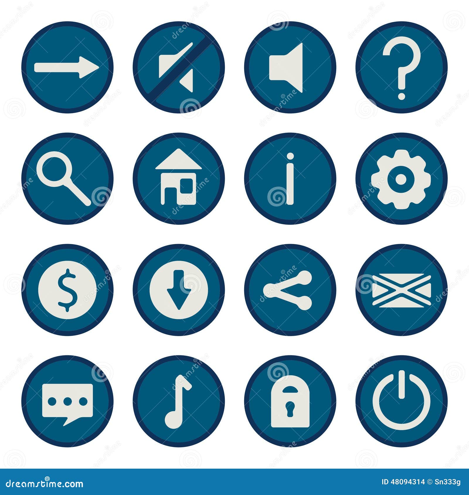 Blue Flat Vector Game Icons Set Stock Vector - Illustration of pieces ...