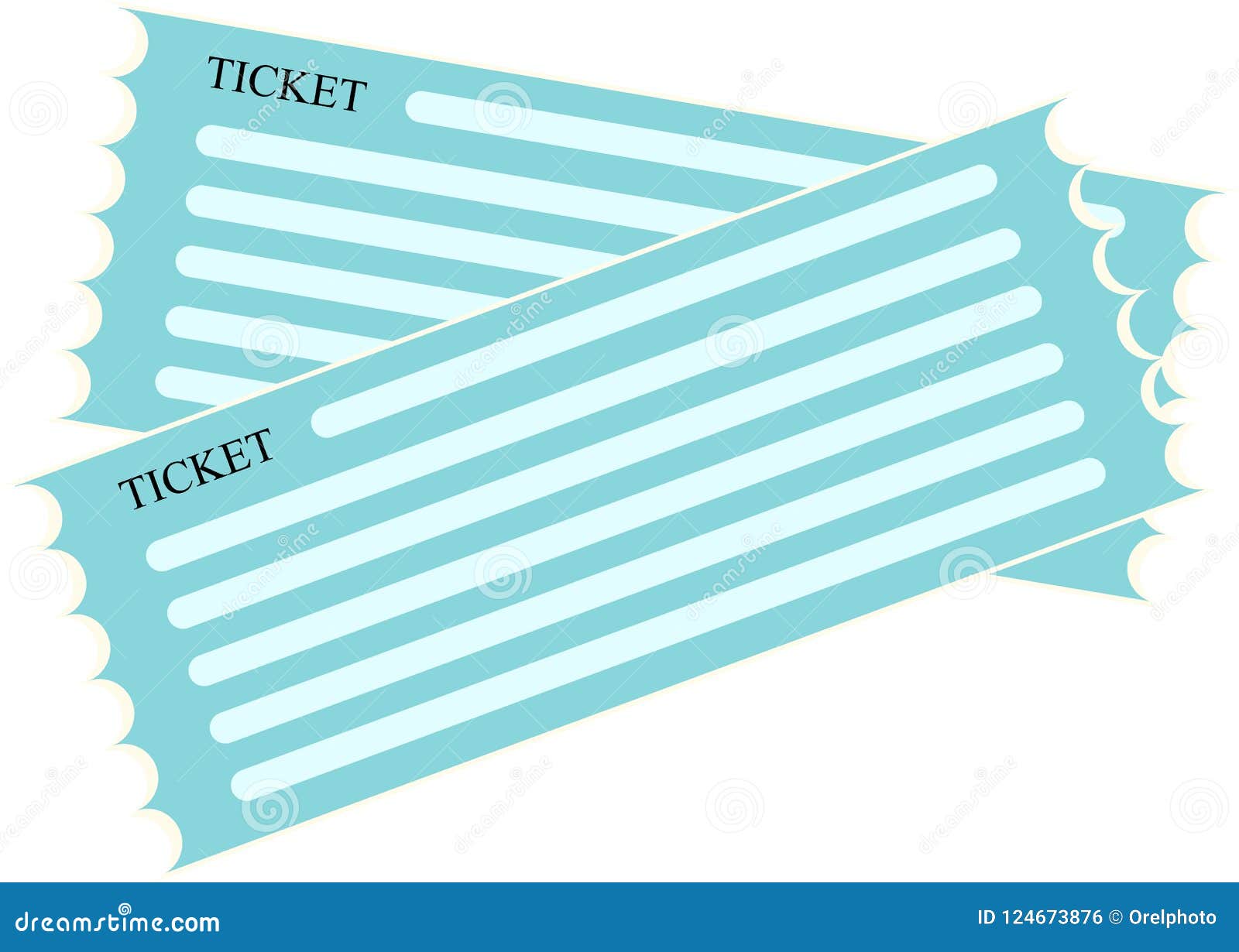 Blue Flat Vector Icon for Ticket Stock Vector - Illustration of admit ...