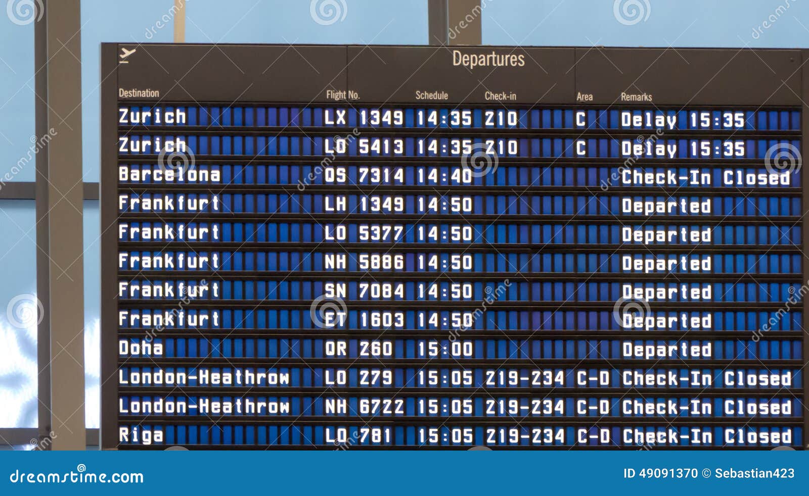 Blue flight board stock photo. Image of business, flight - 49091370