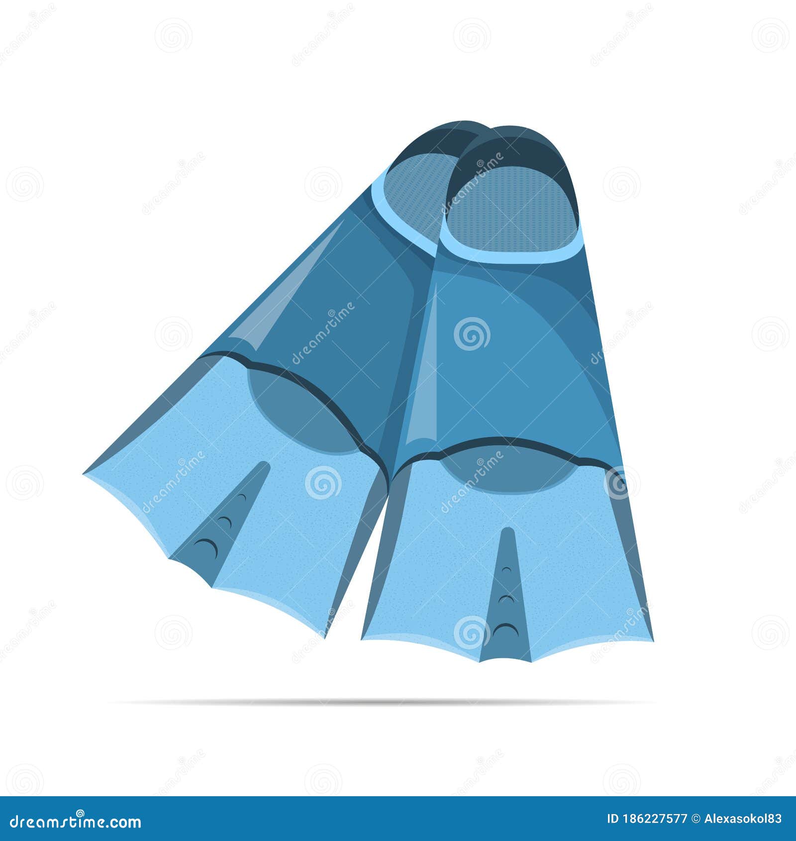 Blue Flippers for Diving - Vector Illustration. Stock Vector ...