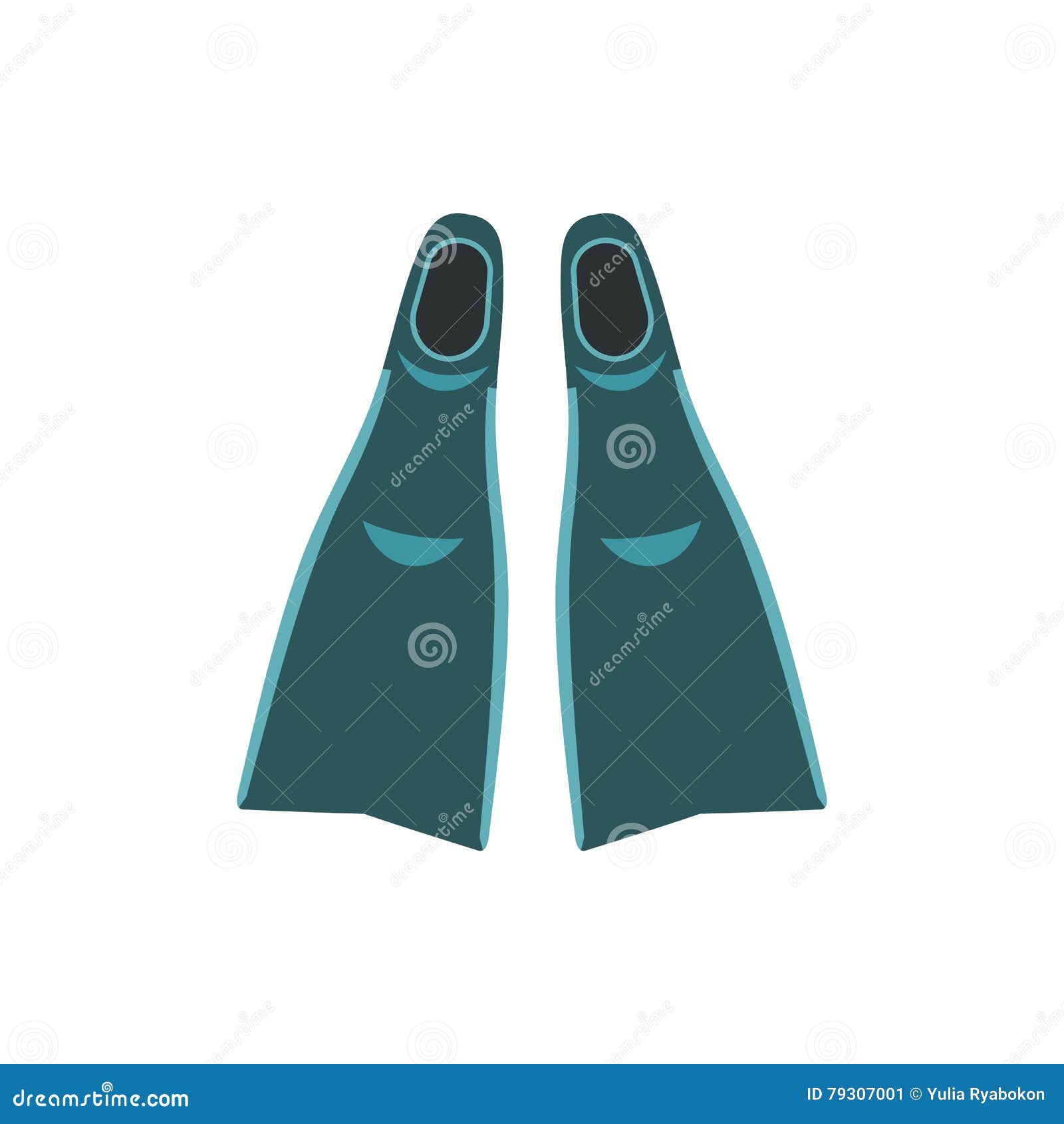 Blue Flippers And Swimming Mask Cartoon Vector | CartoonDealer.com #7137655