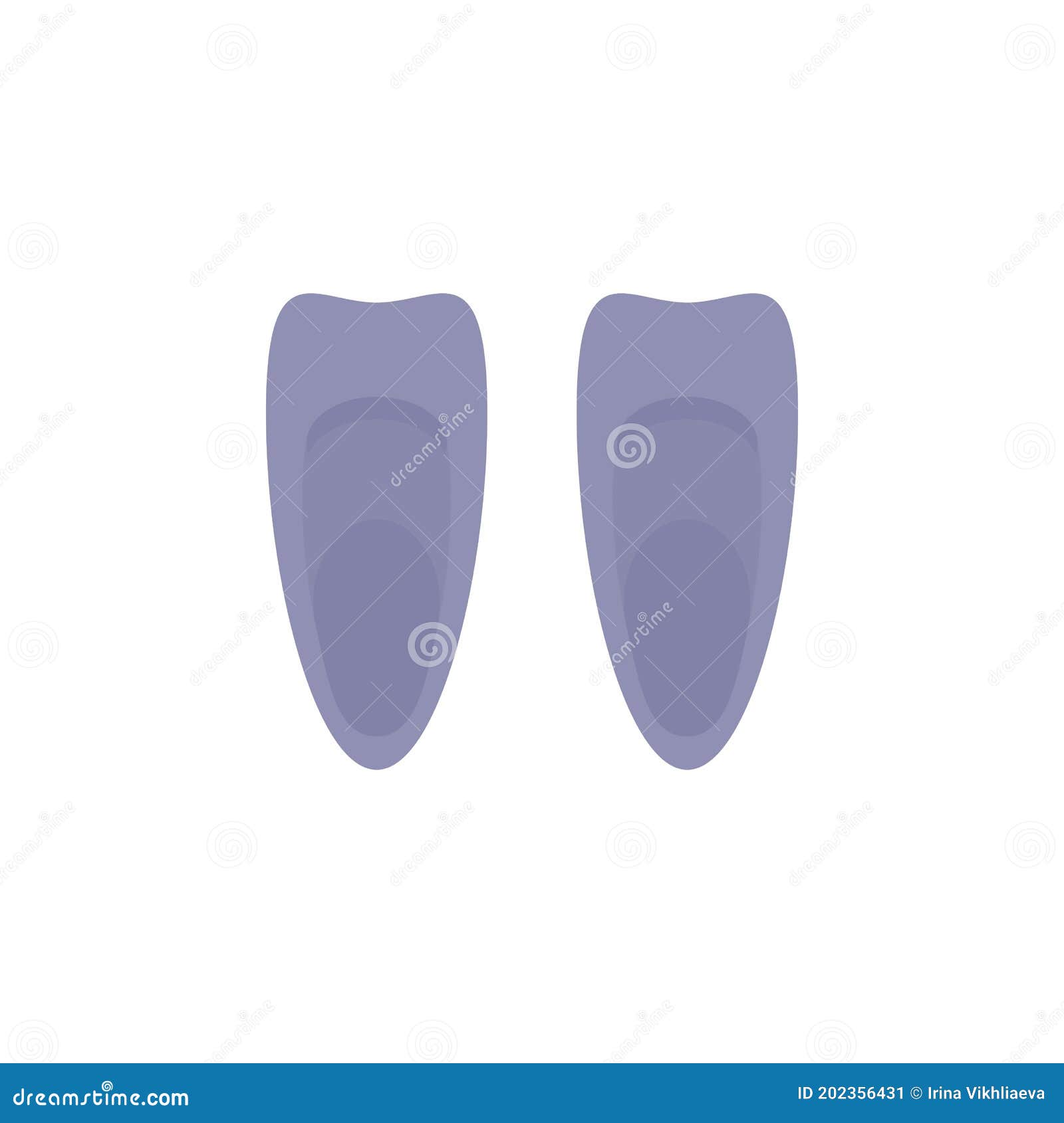 Blue Flippers. Vector. Flat Cartoon Style Stock Illustration ...