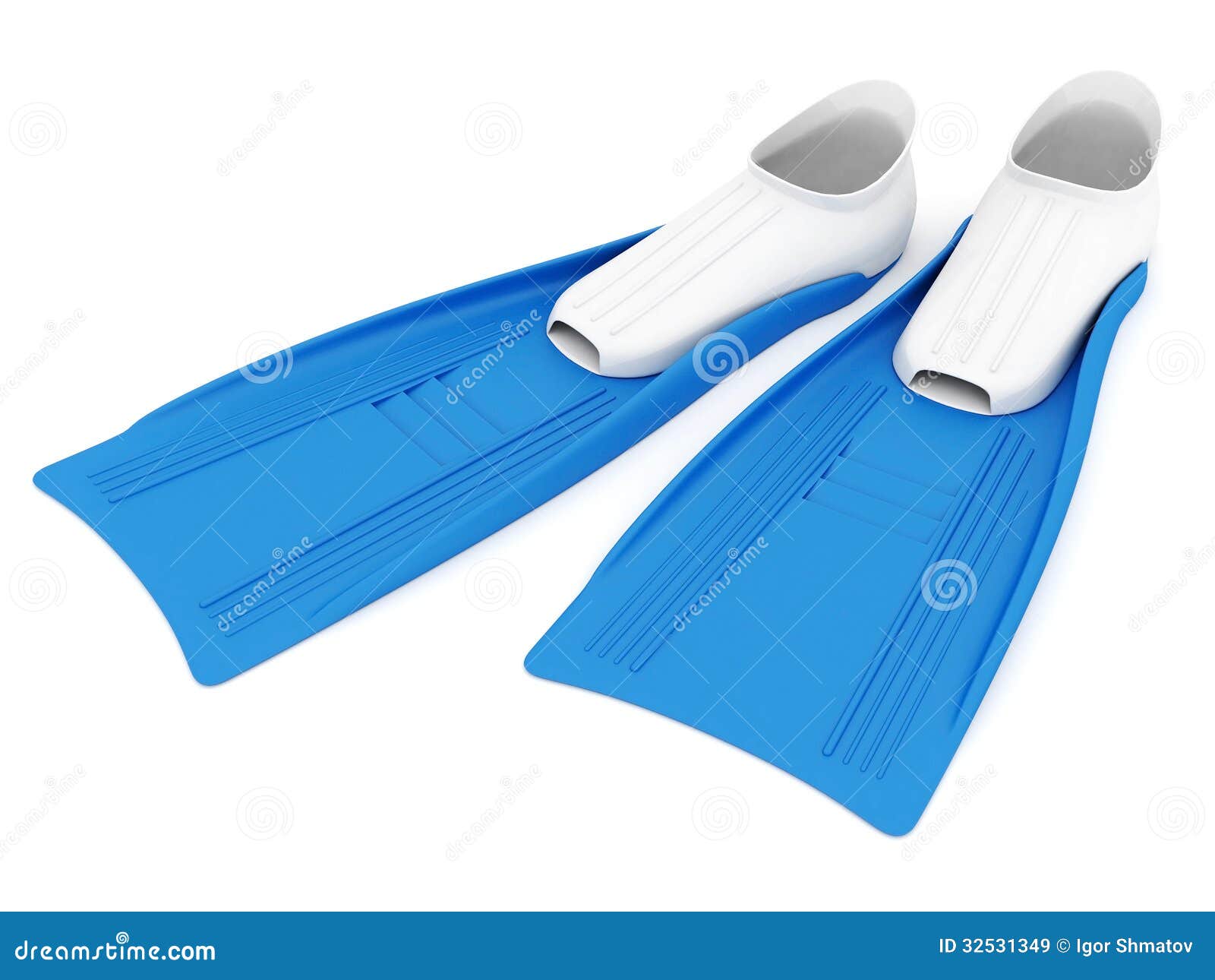 Blue flippers stock illustration. Illustration of underwater - 32531349
