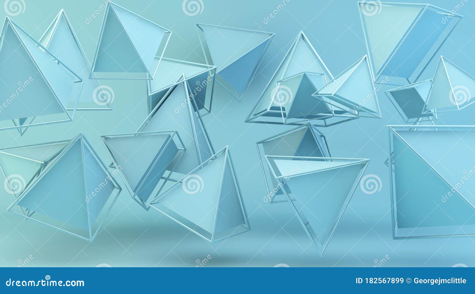 Blue floating pyramids stock illustration. Illustration of rendering ...