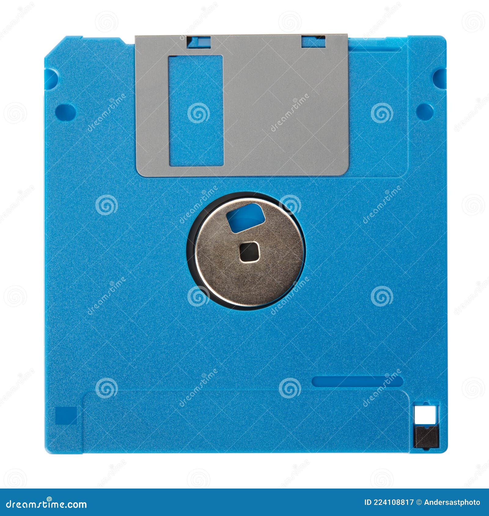 A Blue Floppy Disk With A White Sticky Label With A Bunch Of Other ...