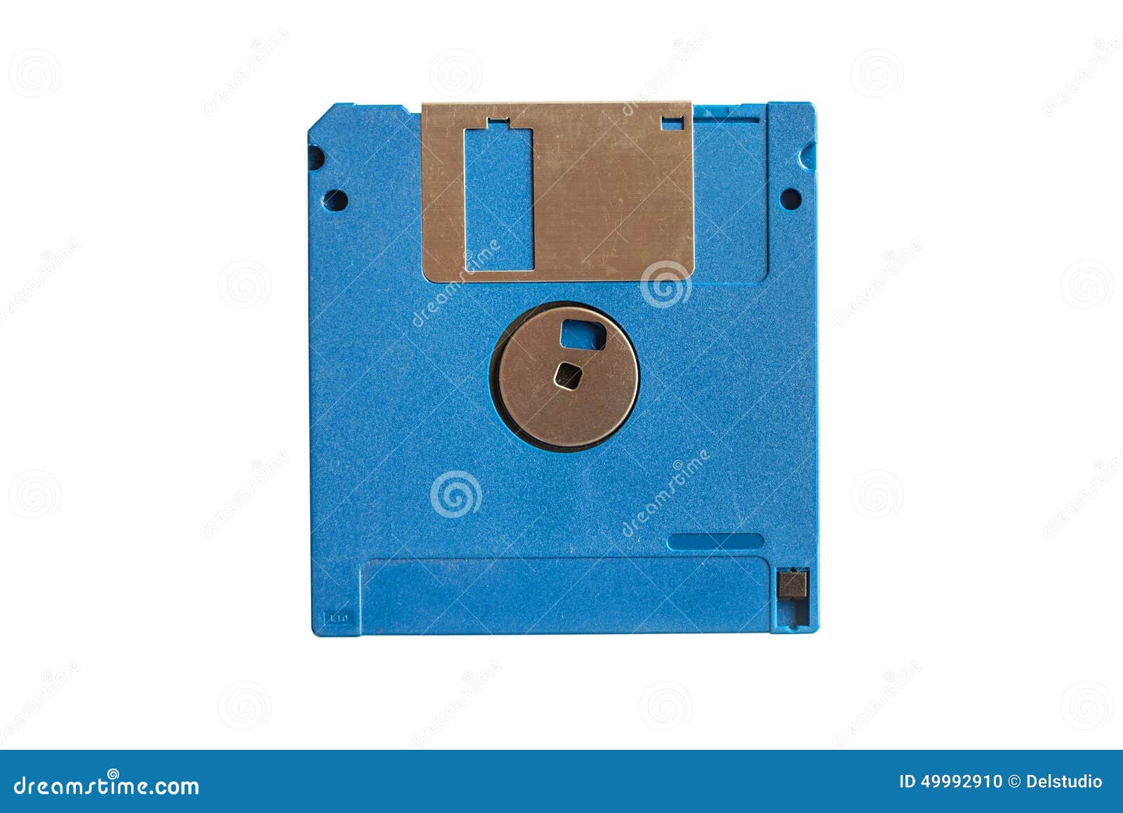 A Blue Floppy Disk With A White Sticky Label With A Bunch Of Other ...