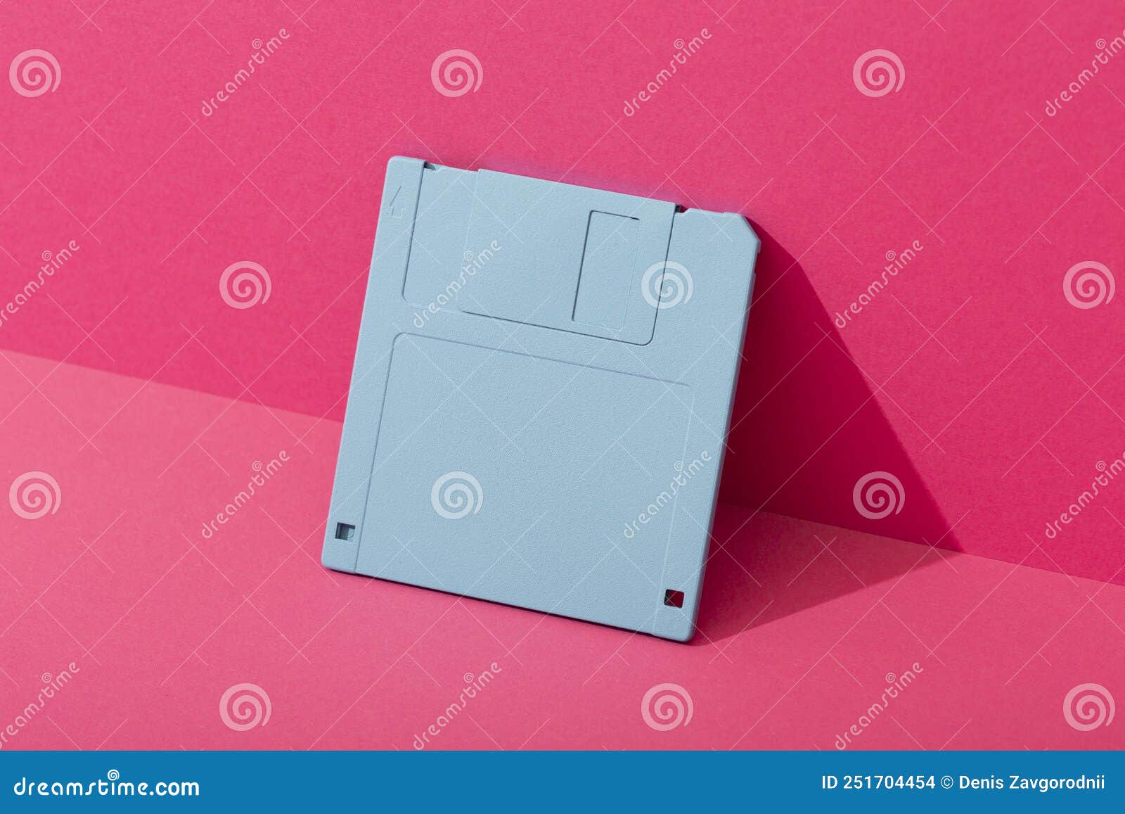 A Blue Floppy Disk With A White Sticky Label With A Bunch Of Other ...