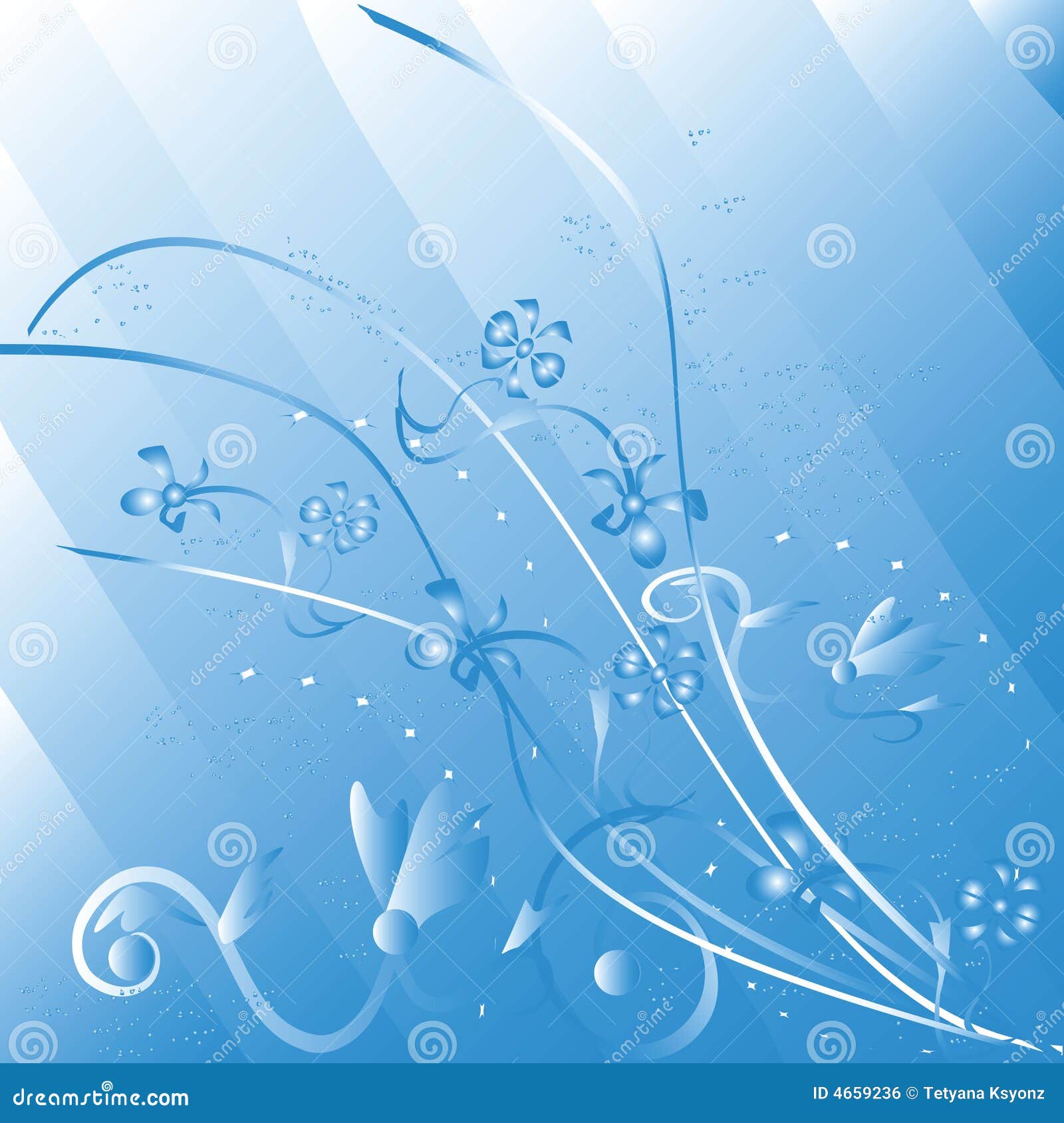 Blue Floral Abstract stock vector. Illustration of foliage - 4659236