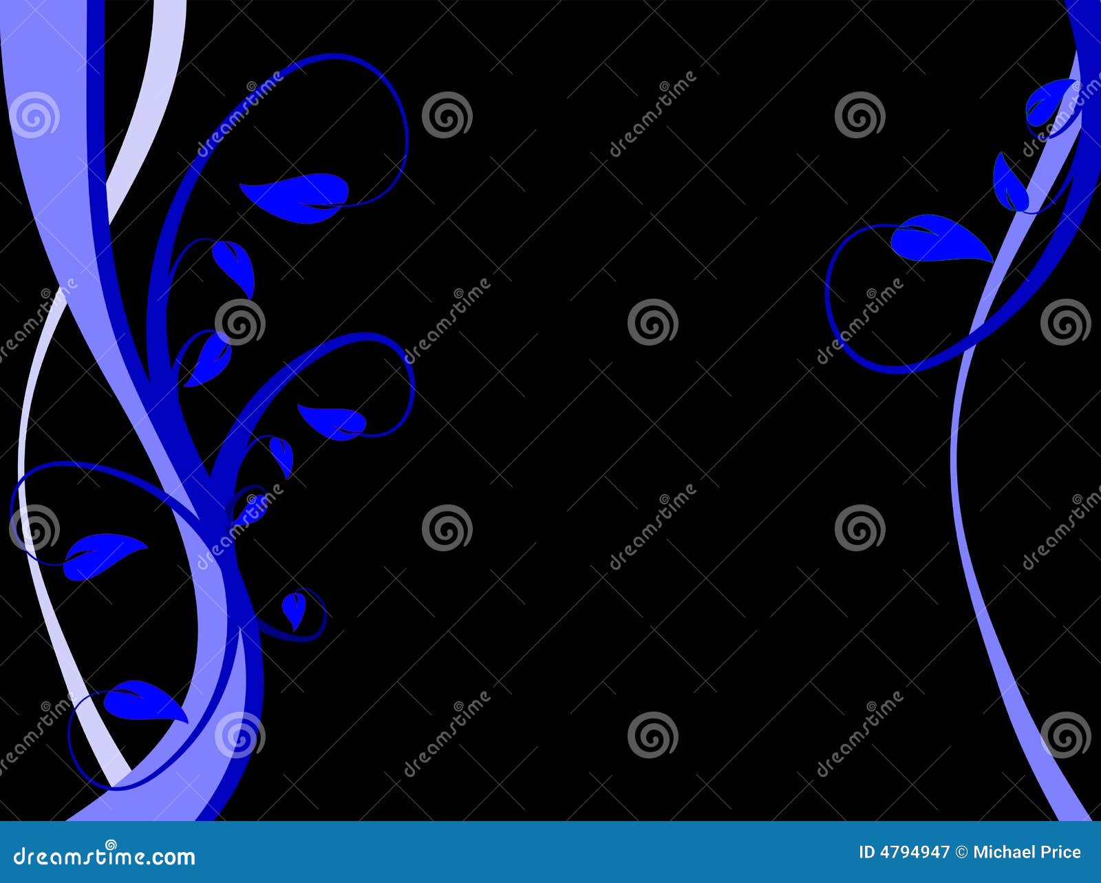 Blue Floral Background stock vector. Illustration of vines - 4794947