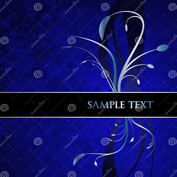 Blue Floral Banner stock vector. Illustration of banner - 12796681