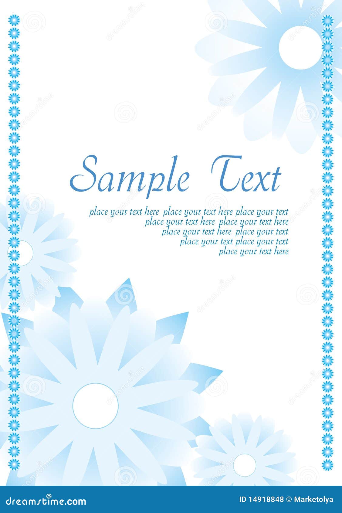 Blue floral card stock vector. Illustration of blossom - 14918848