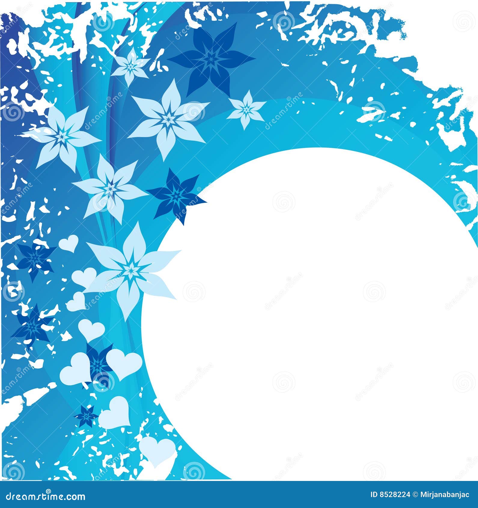 Blue floral card stock vector. Illustration of blue, natural - 8528224