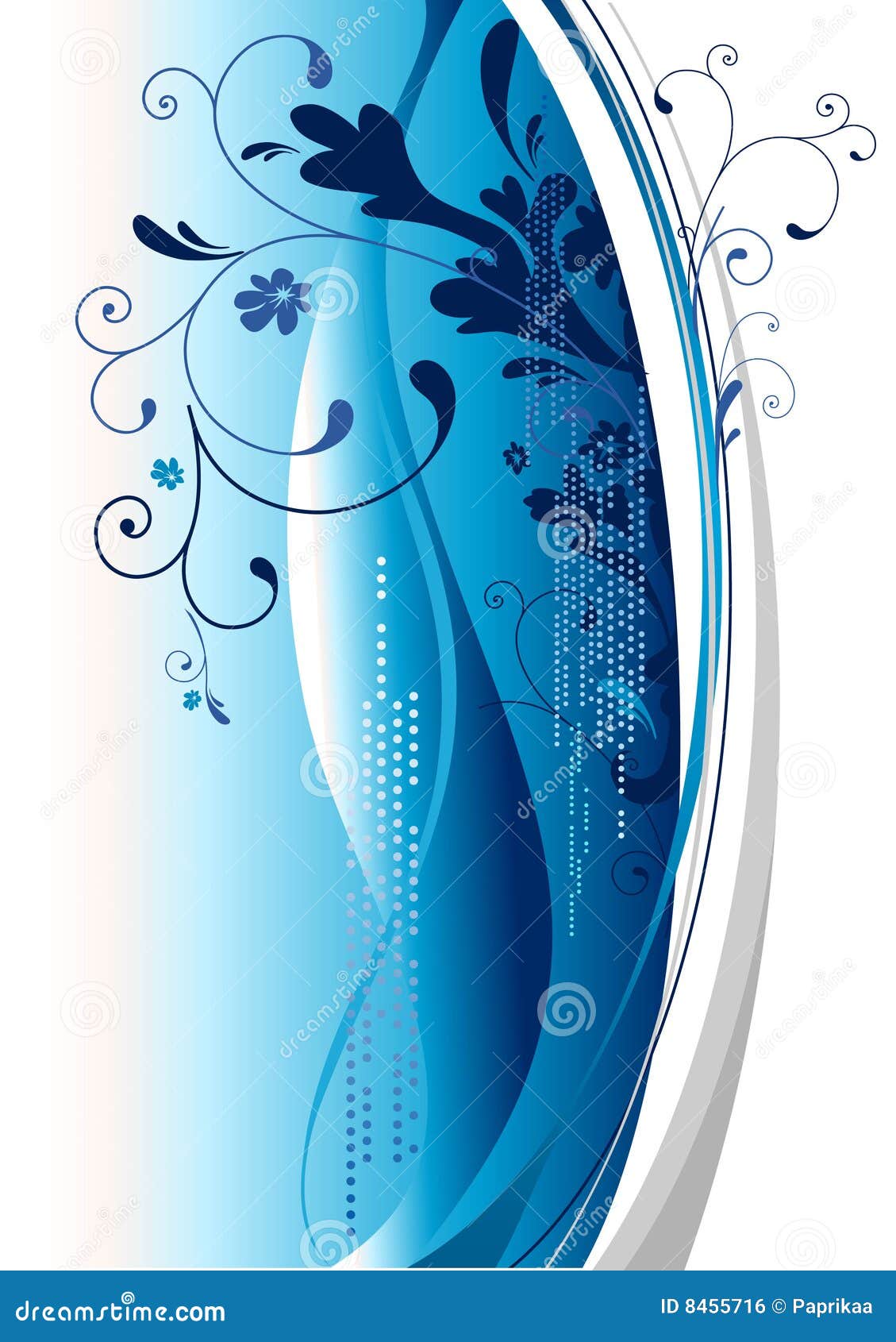 Blue floral design stock vector. Illustration of flower - 8455716