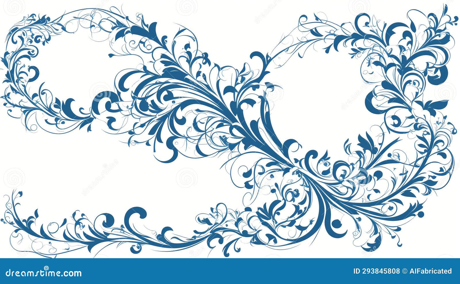 A Blue Floral Design stock illustration. Illustration of watercolor ...