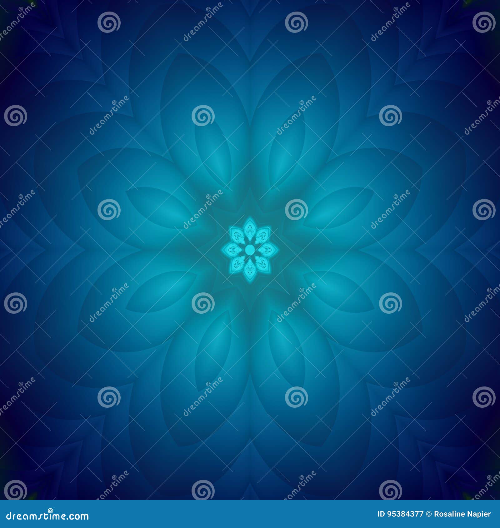 Blue Floral Fractal Stock Illustration Illustration Of Shape 95384377