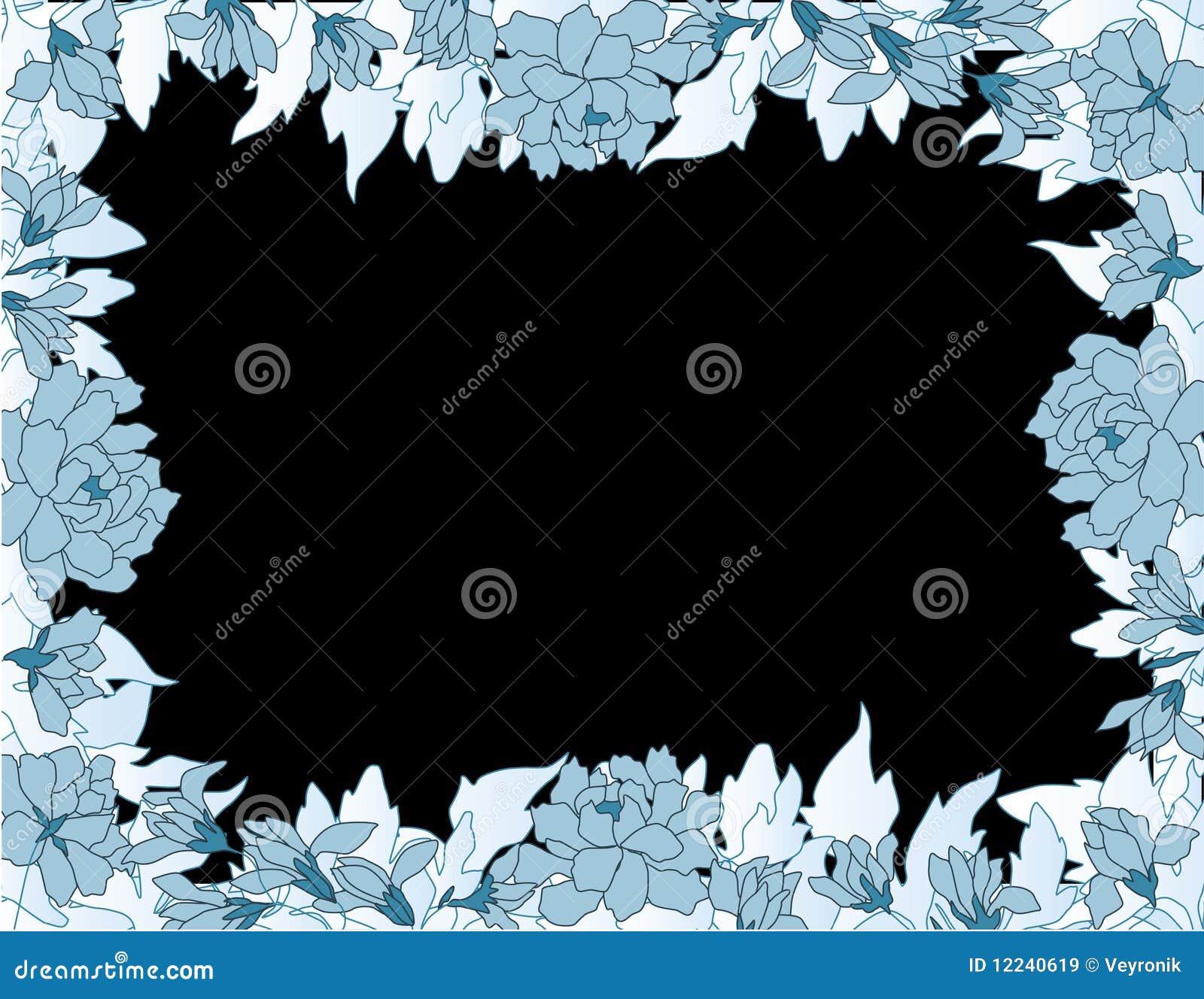 Blue floral frame stock illustration. Illustration of blue - 12240619