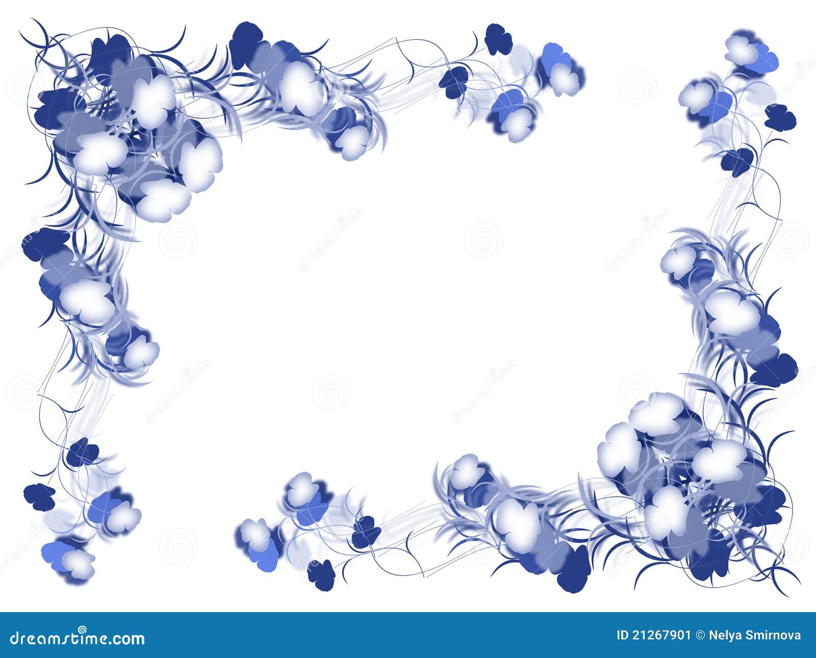 Blue floral frame stock illustration. Illustration of design - 21267901